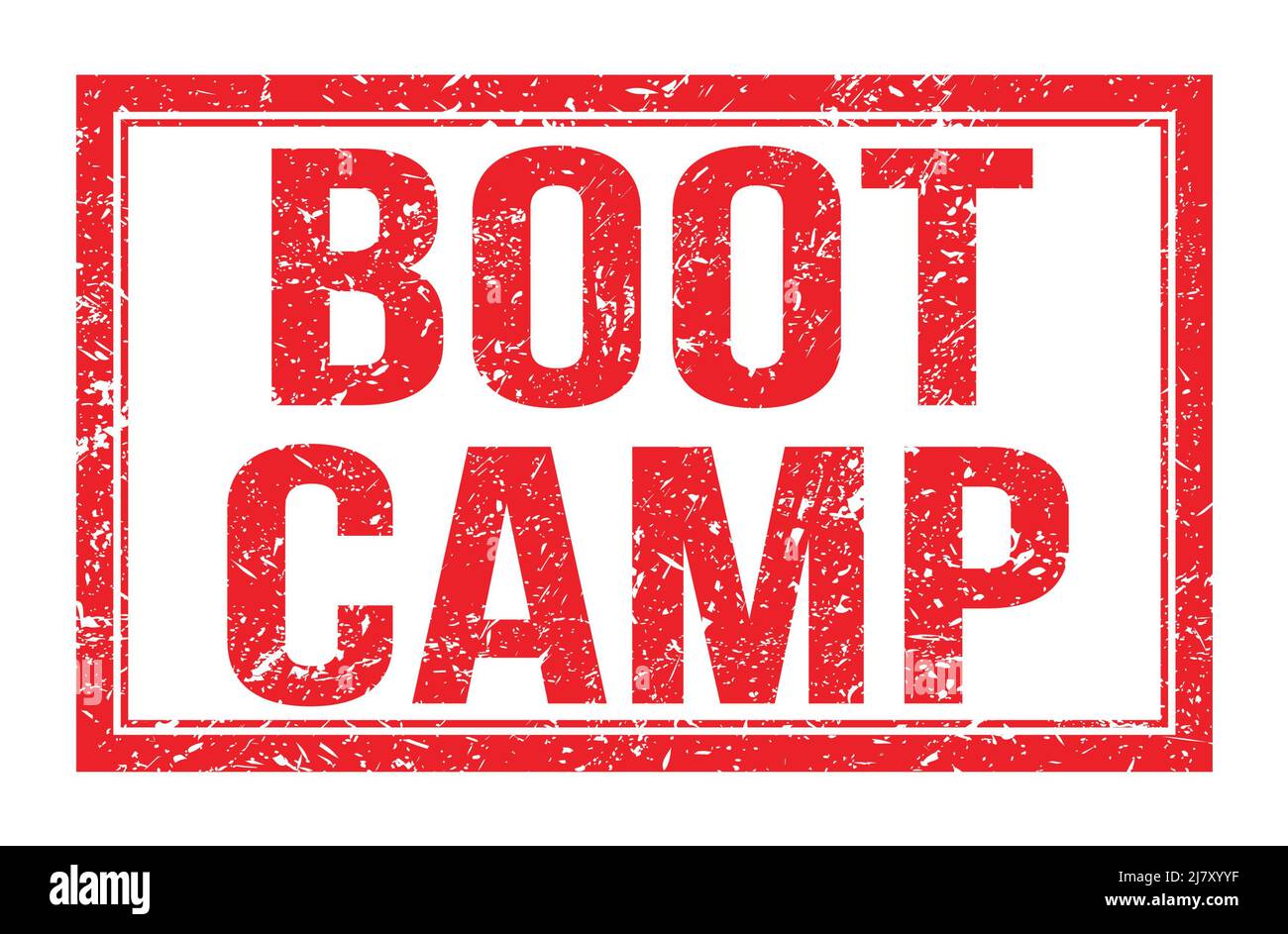 BOOT CAMP, words written on red rectangle stamp sign Stock Photo - Alamy