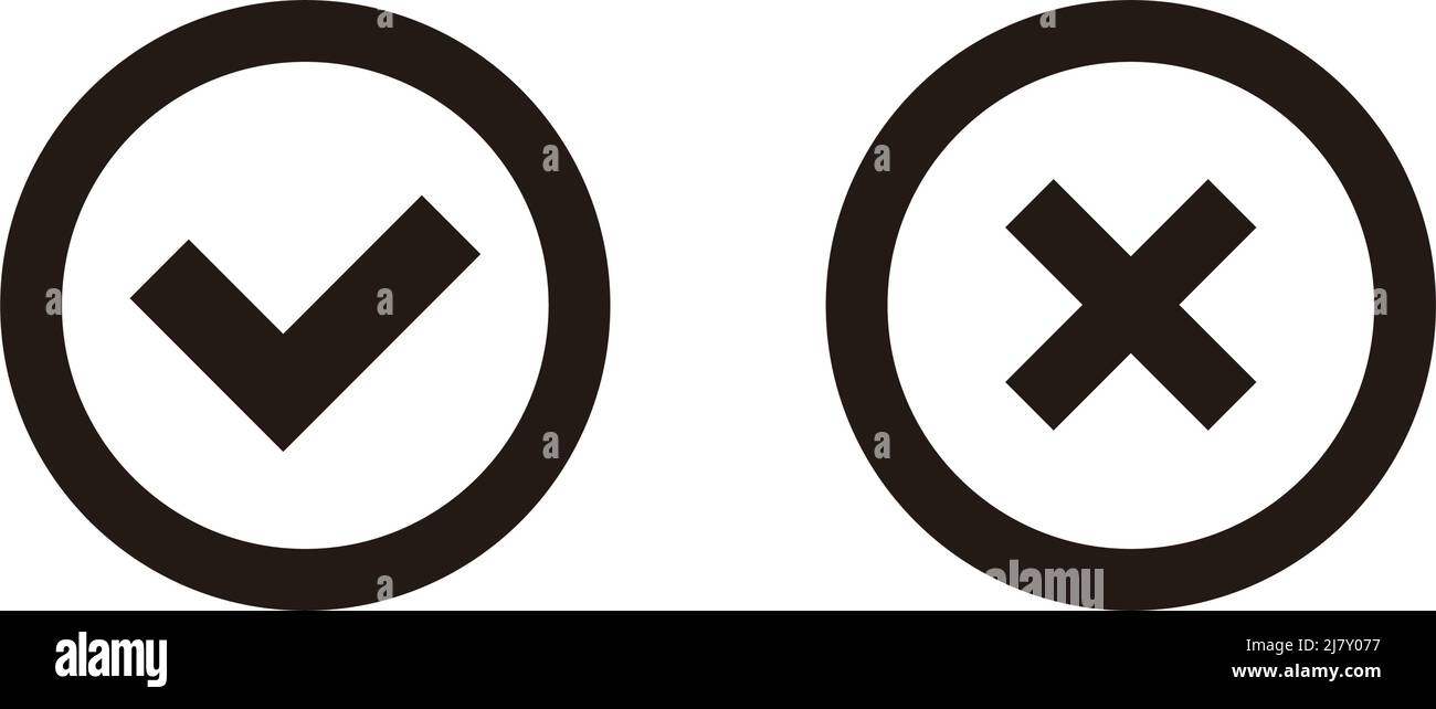 Check mark and cross mark icon. Success and failure. Editable vector Stock Vector Image & Art ...