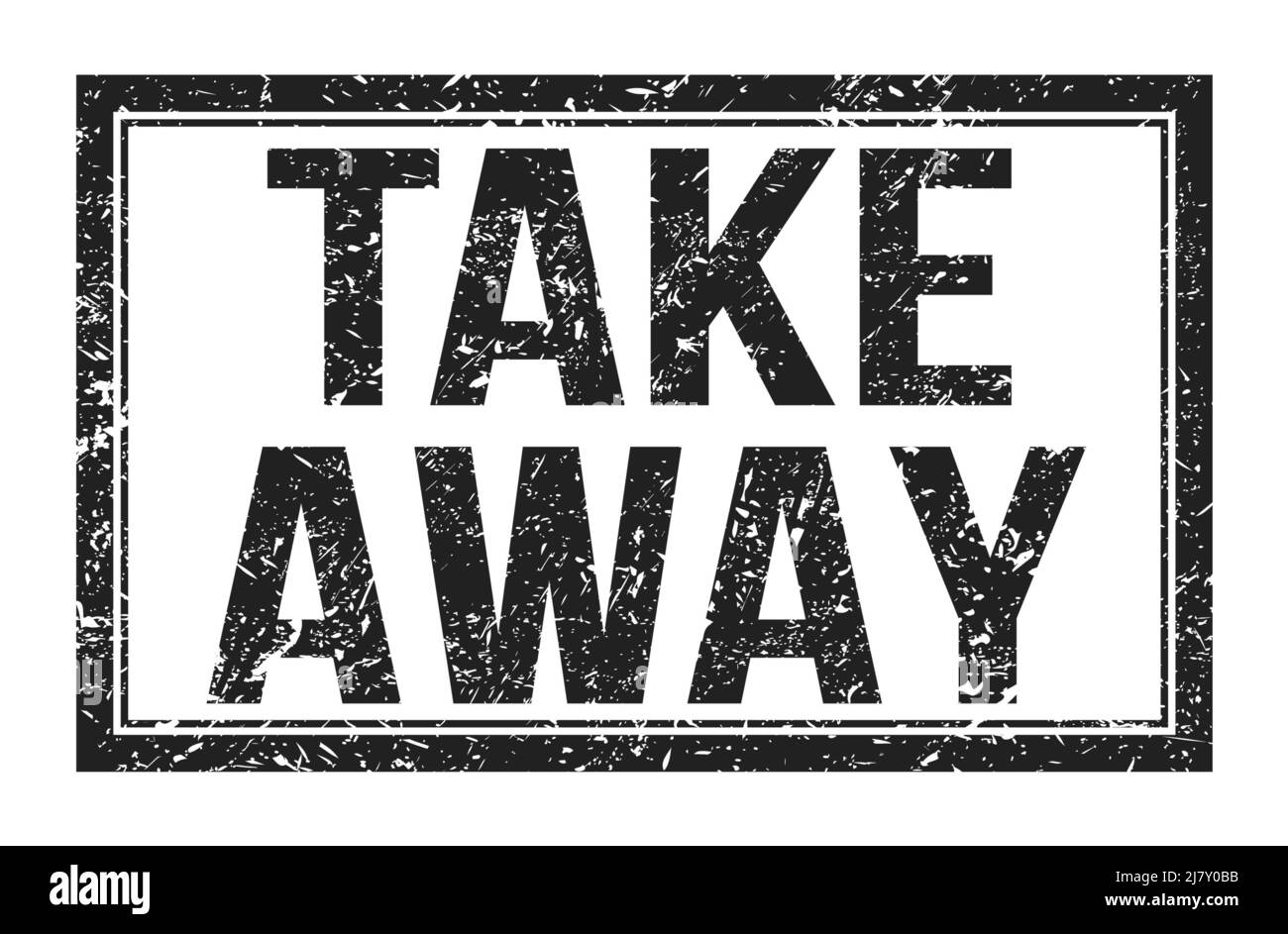 TAKE AWAY, words written on black rectangle stamp sign Stock Photo - Alamy