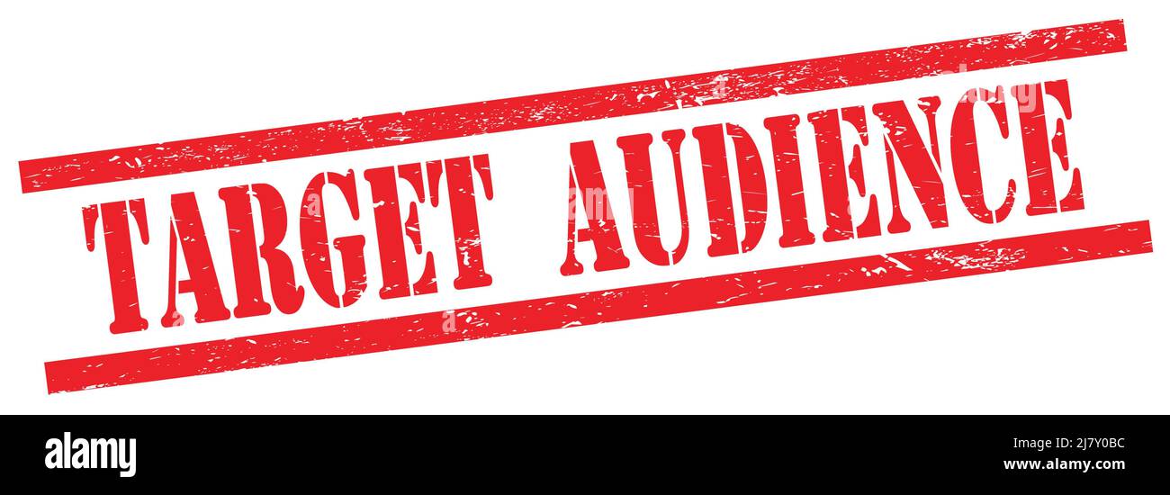 TARGET AUDIENCE text on red grungy rectangle vintage stamp Stock Photo ...