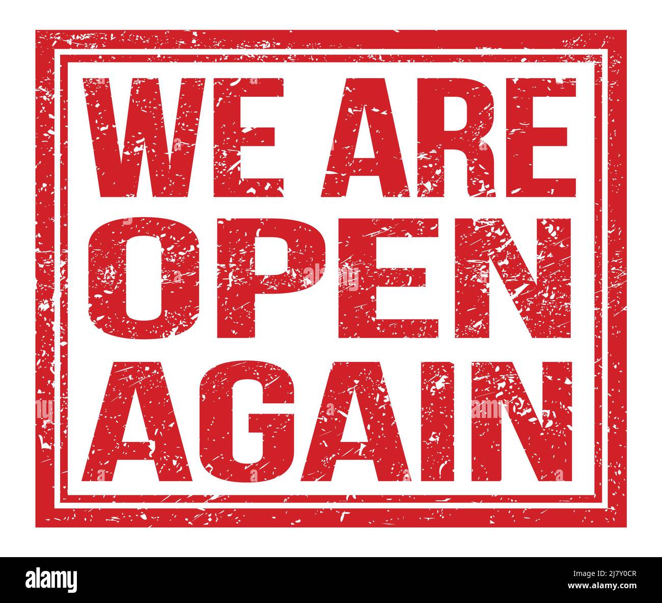 Were open again stamp hi-res stock photography and images - Alamy