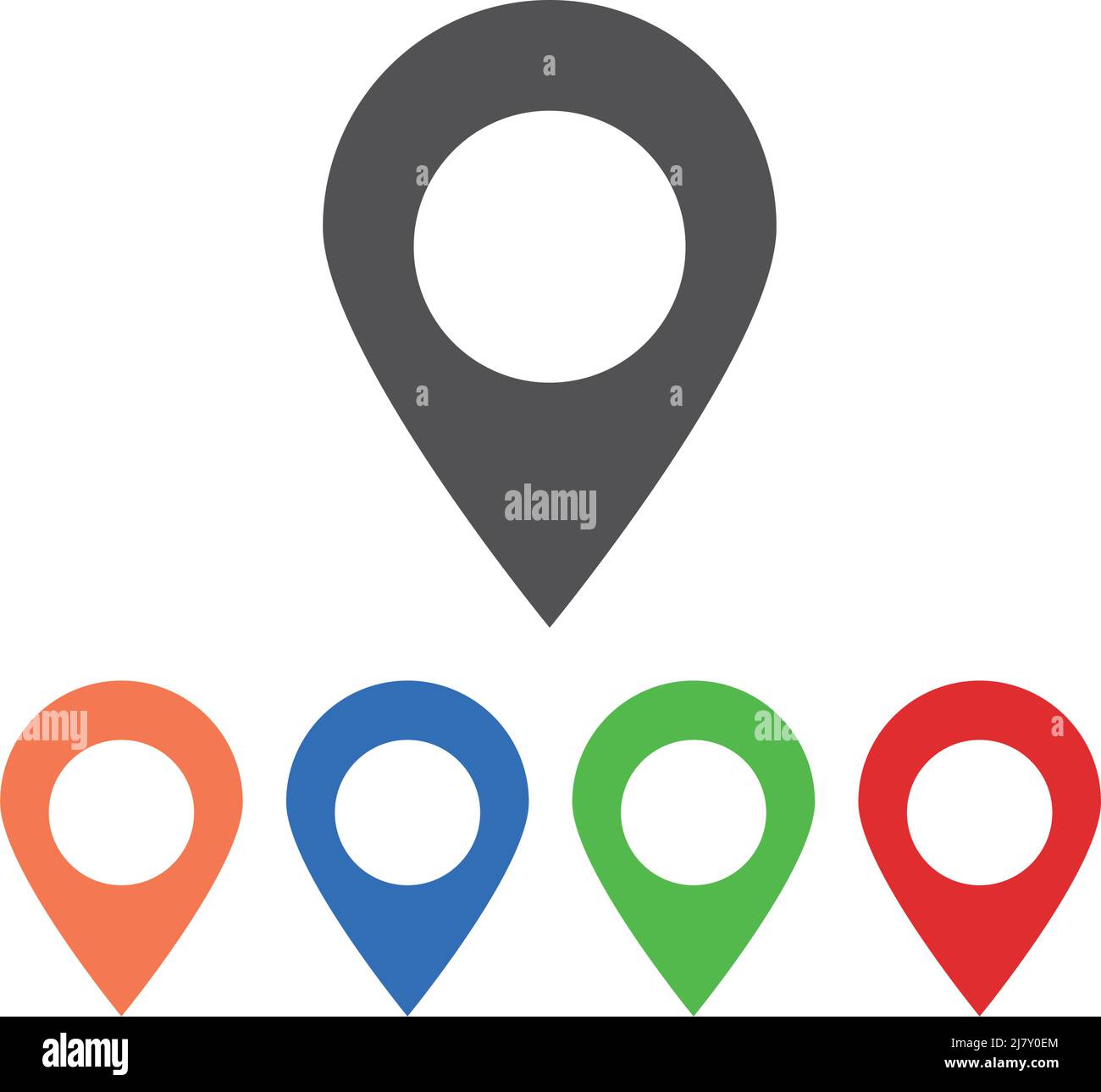 A set of colorful map pin icons. Editable vector Stock Vector Image ...