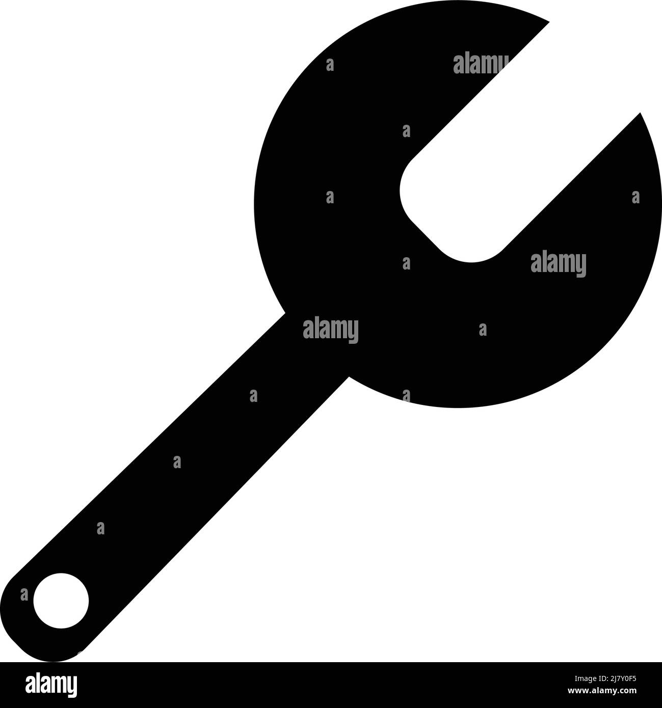 Wrench silhouette icon. Work tool. Editable vector Stock Vector Image ...