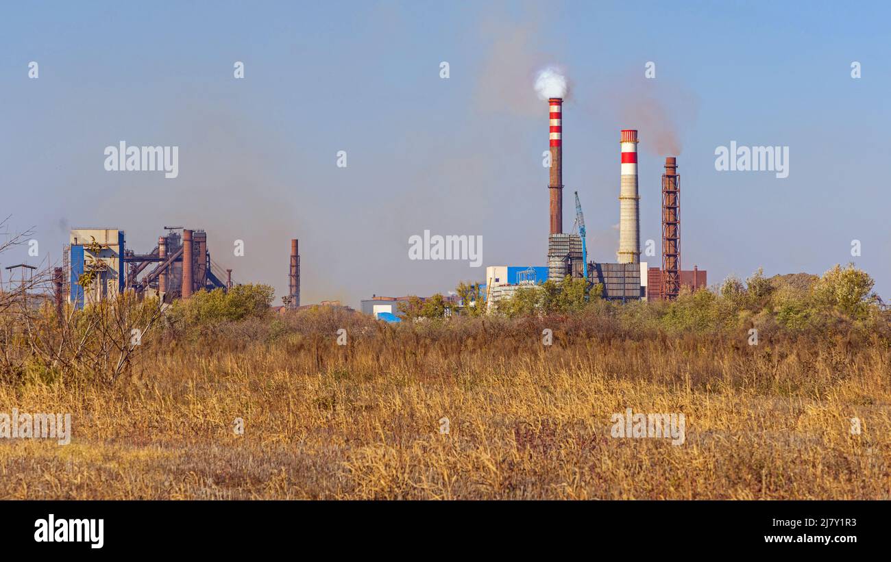 Smederevo, Serbia - October 31, 2021: Steel Mill Factory Many Chimneys ...