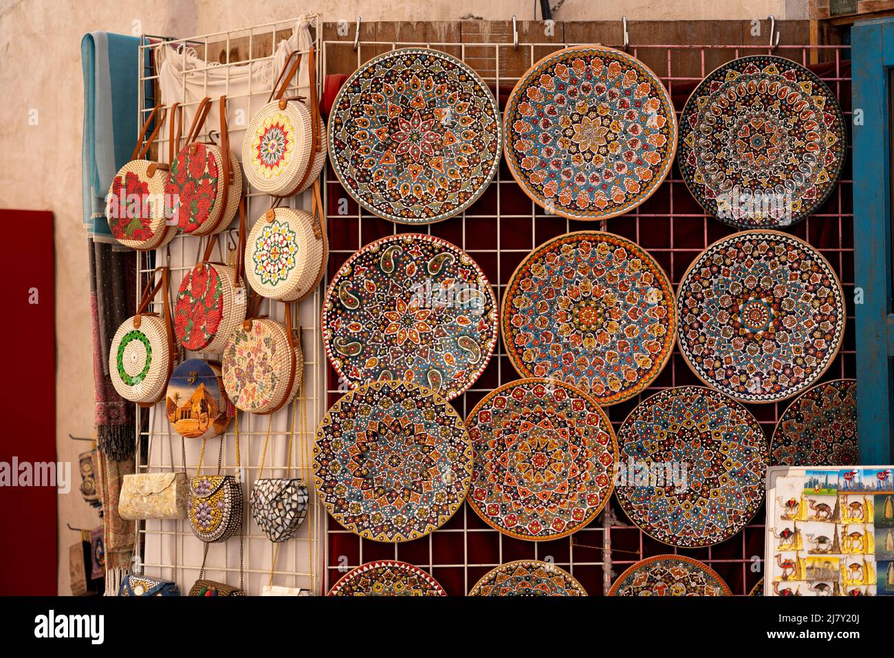 Market of traditional goods in old town Dubai, United Arab Emirates ...