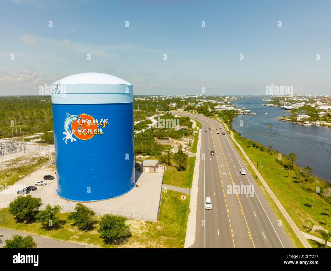 Aerial photo Orange Beach Water Tower Stock Photo - Alamy