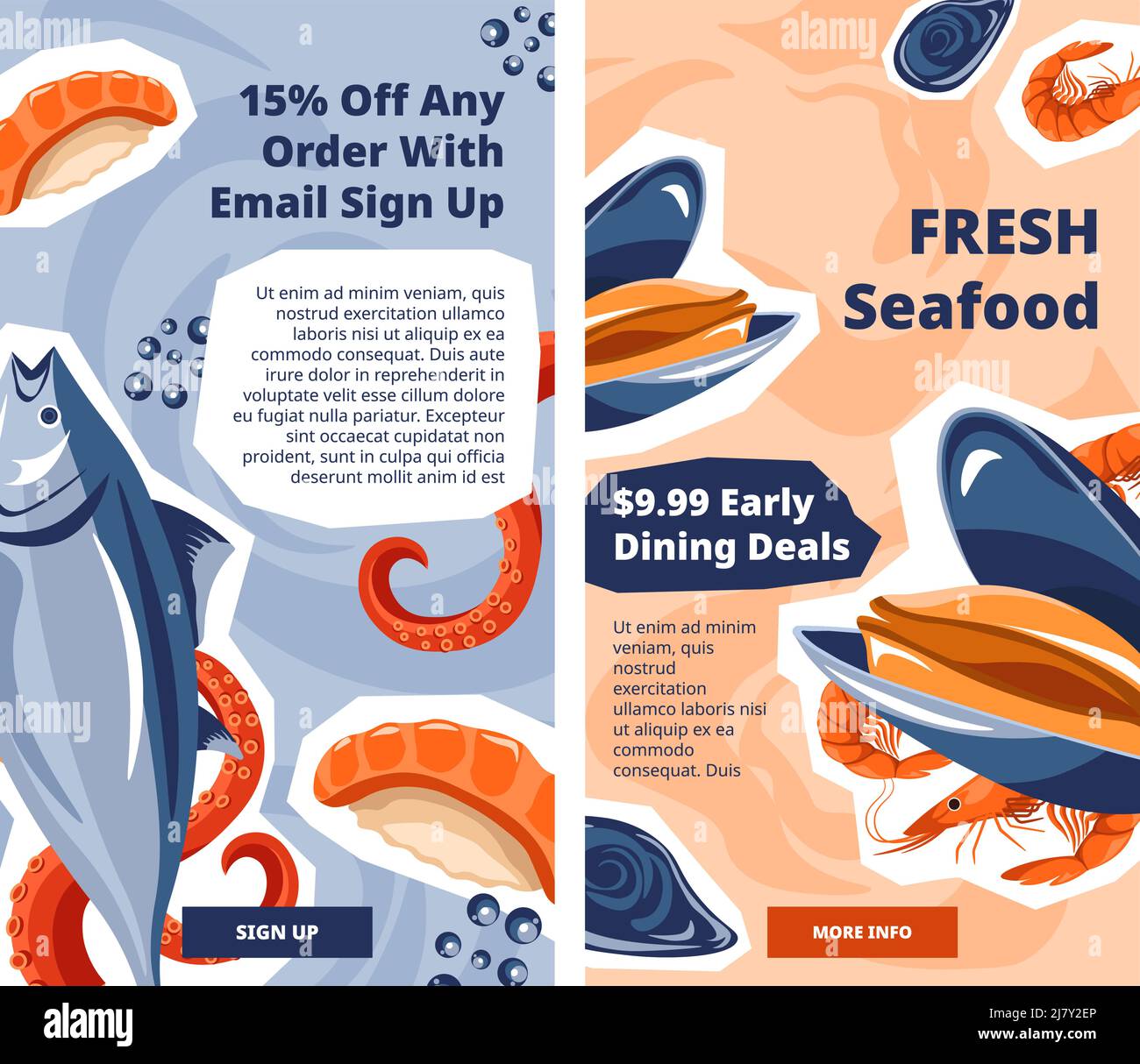 Food from the oceans Stock Vector Images - Alamy
