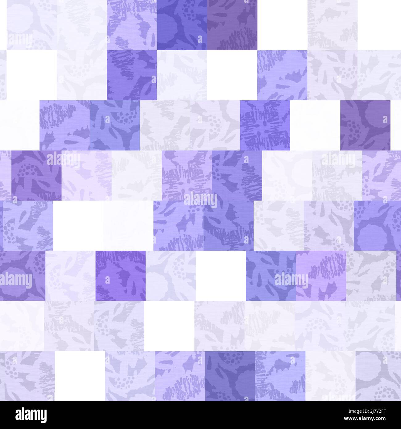 Random patchwork purple mosaic pixel grid seamless pattern. Modern ...