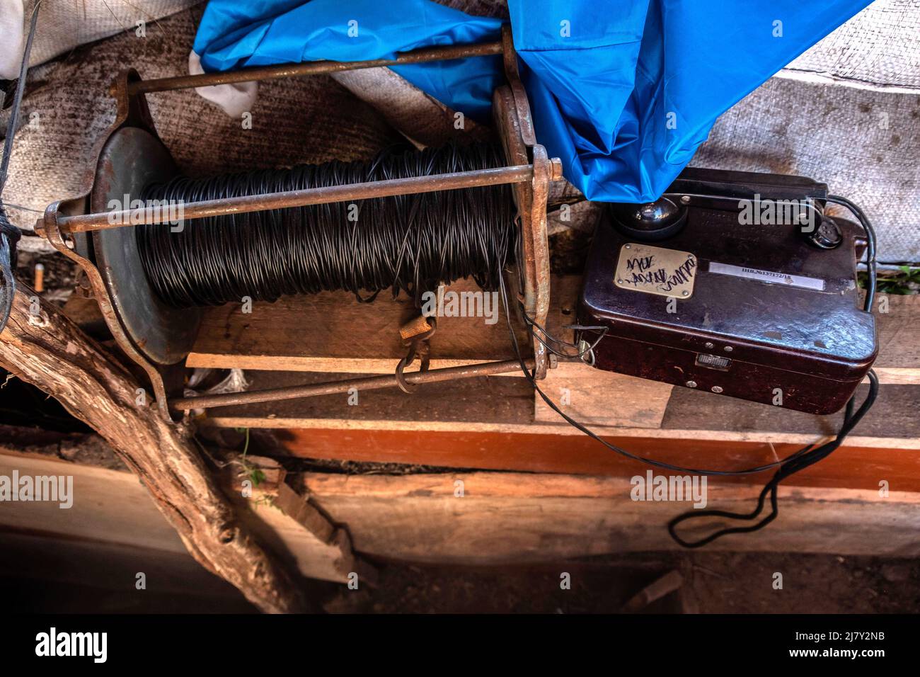 Field telephone wire roll hi-res stock photography and images - Alamy