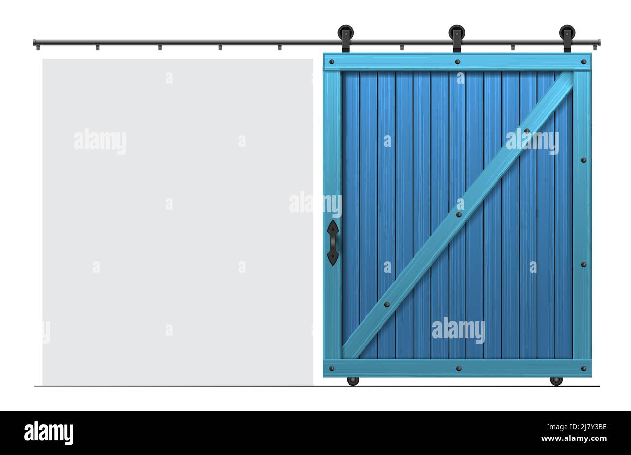 Blue metal door in Stock Vector Images - Alamy