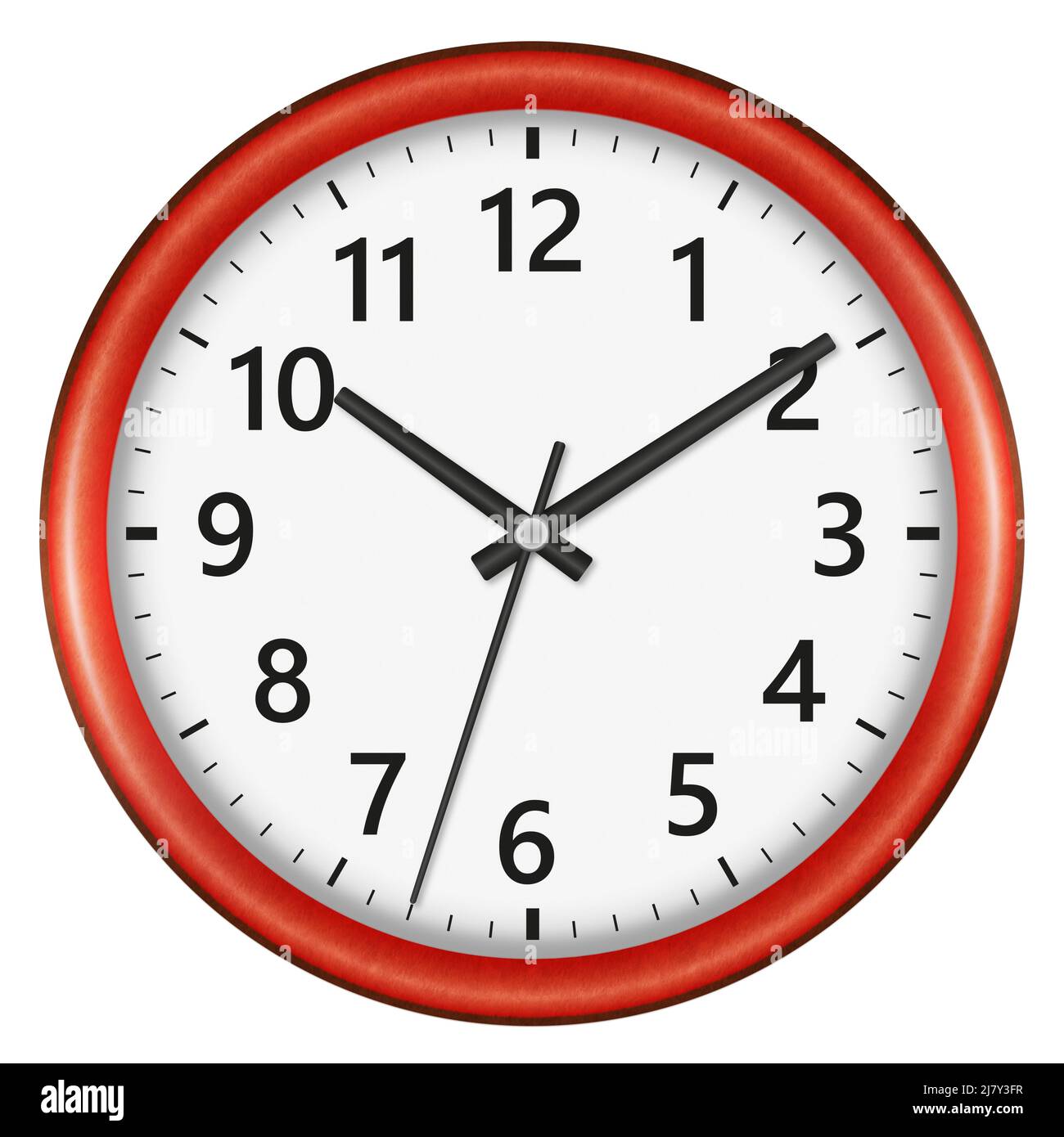 Wall clock isolated on white background. Ten past ten Stock Photo - Alamy