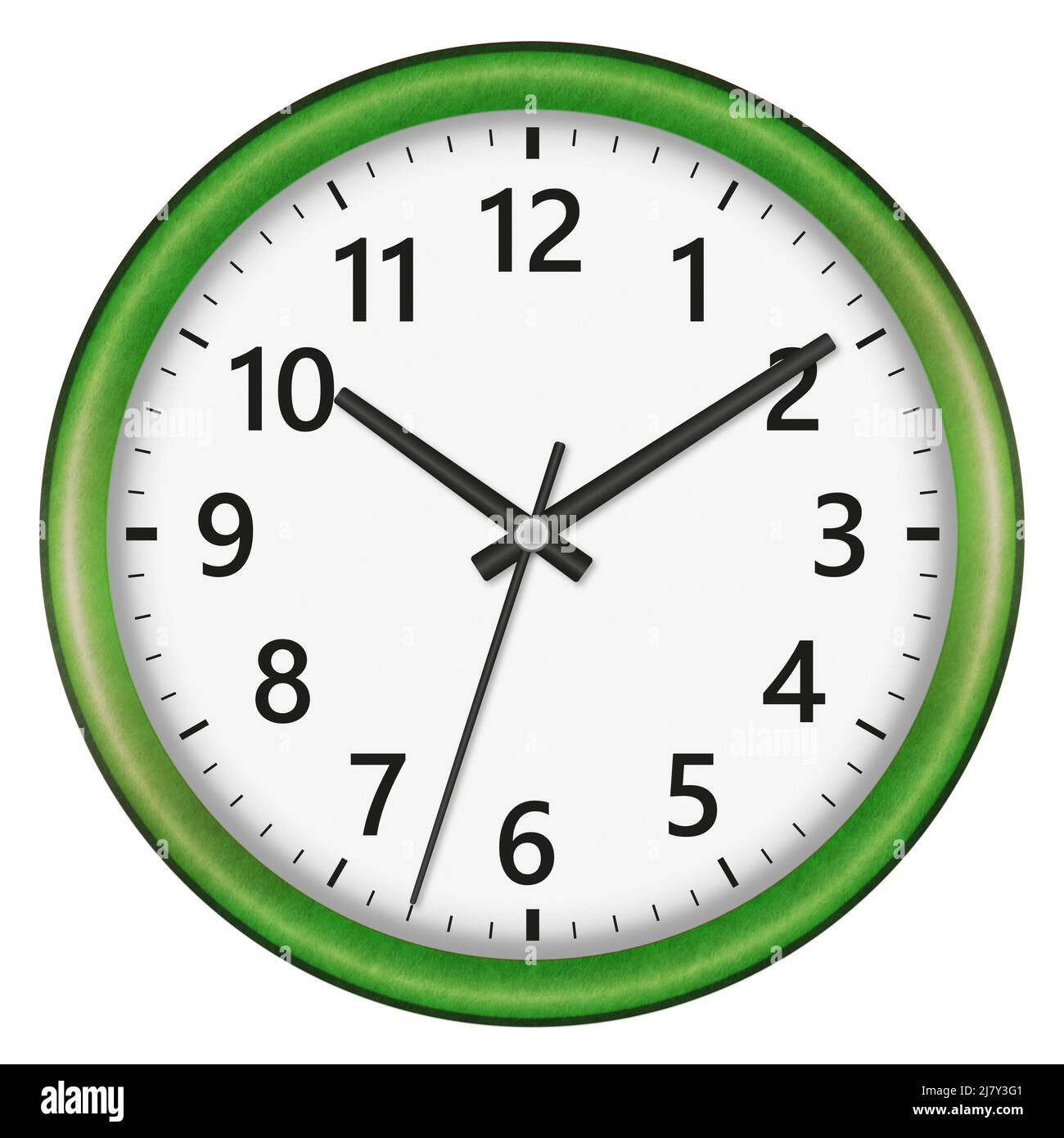Wall clock isolated on white background. Ten past ten Stock Photo - Alamy