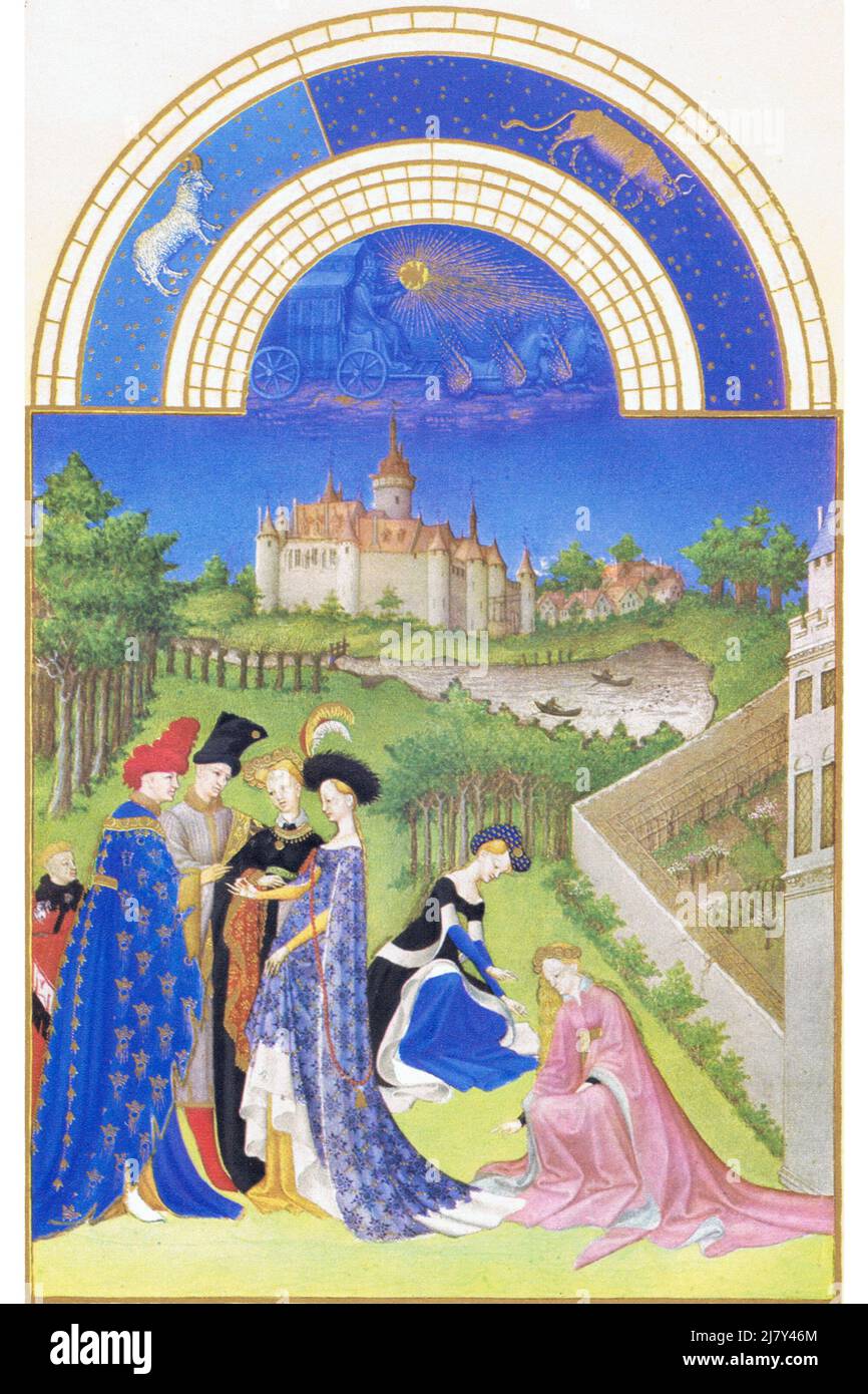 Le Tres riches heures du Duc de Berry - April Stock Photo - Alamy