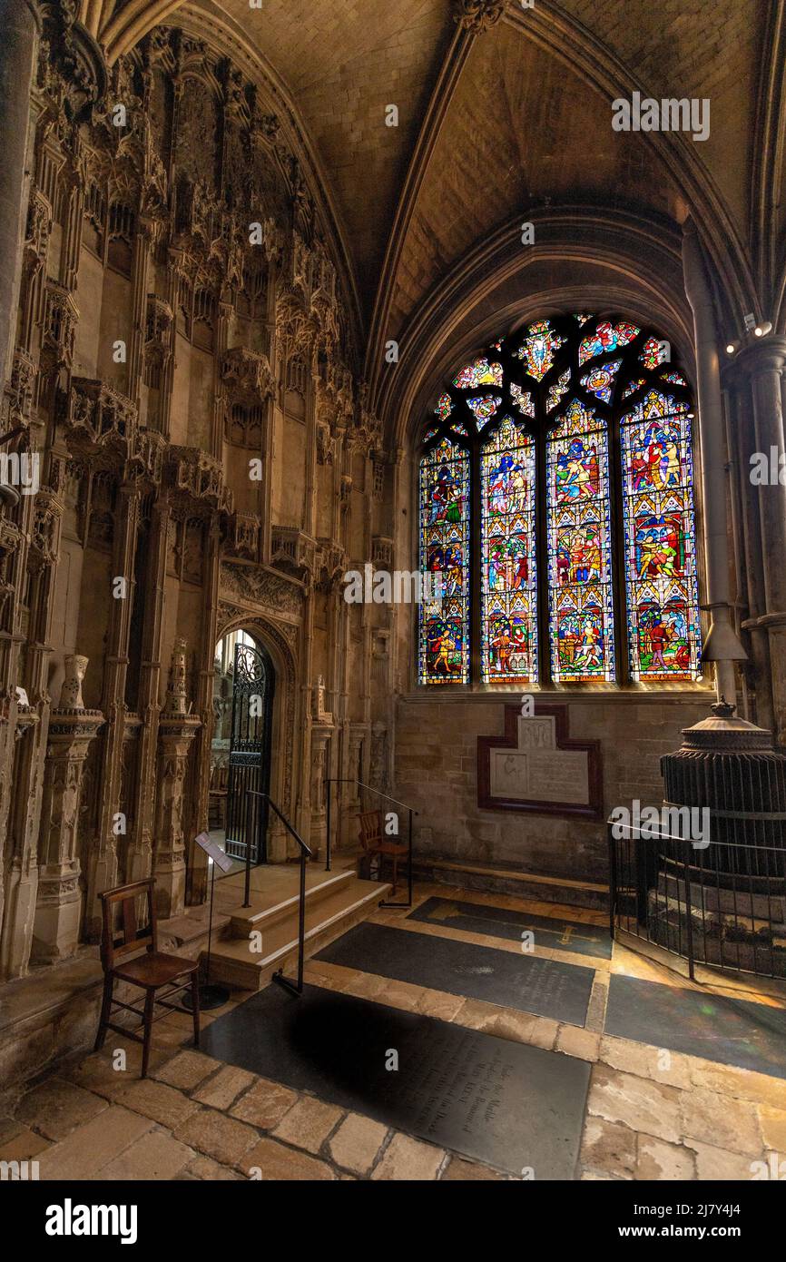 The entrance to Bishop West's Chantry Chapel, Ely Cathedral. The niche ...