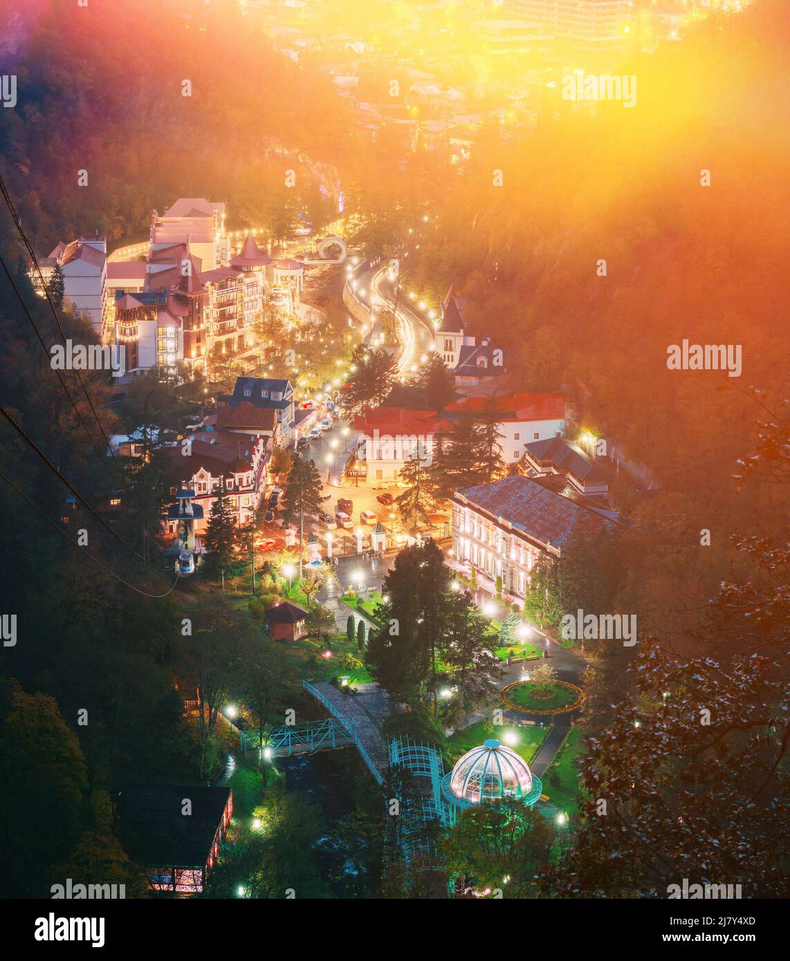 Borjomi, Samtskhe-Javakheti, Georgia. Aerial View Borjomi Cityscape And ...