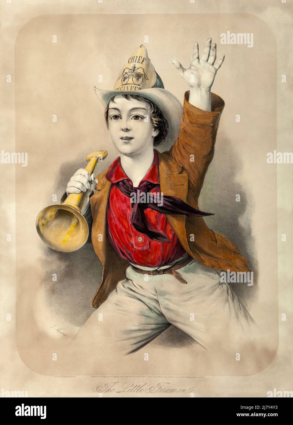 The Little Fireman Stock Photo - Alamy