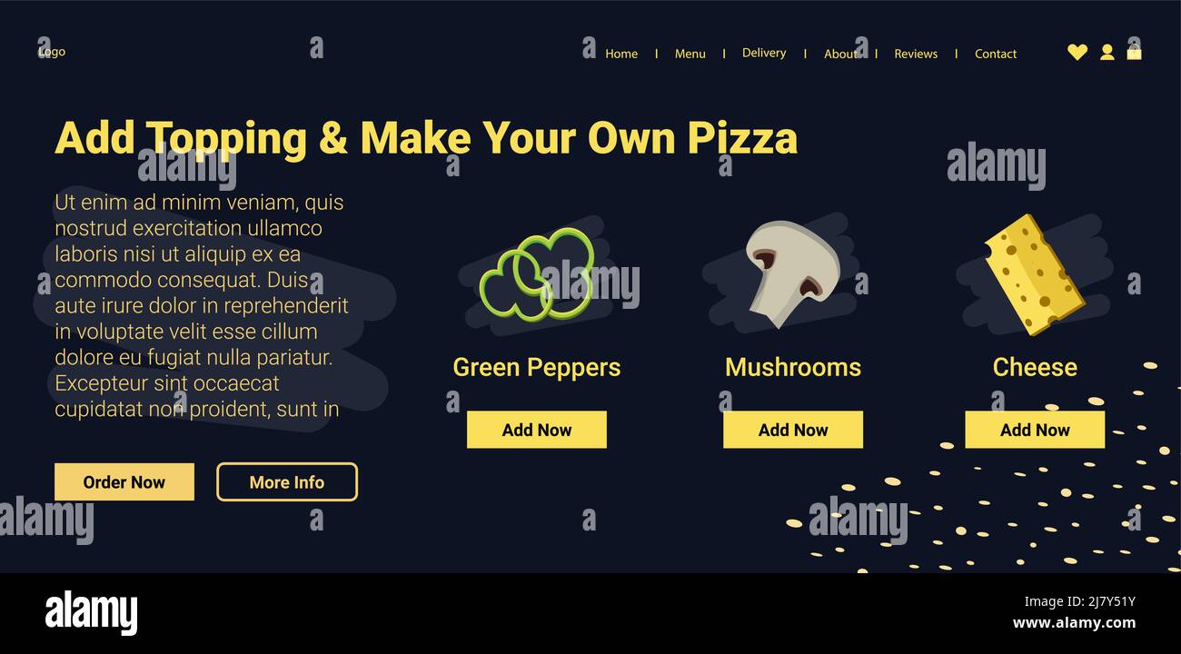 Make your own pizza, add topping and choose ingredients. Application ...