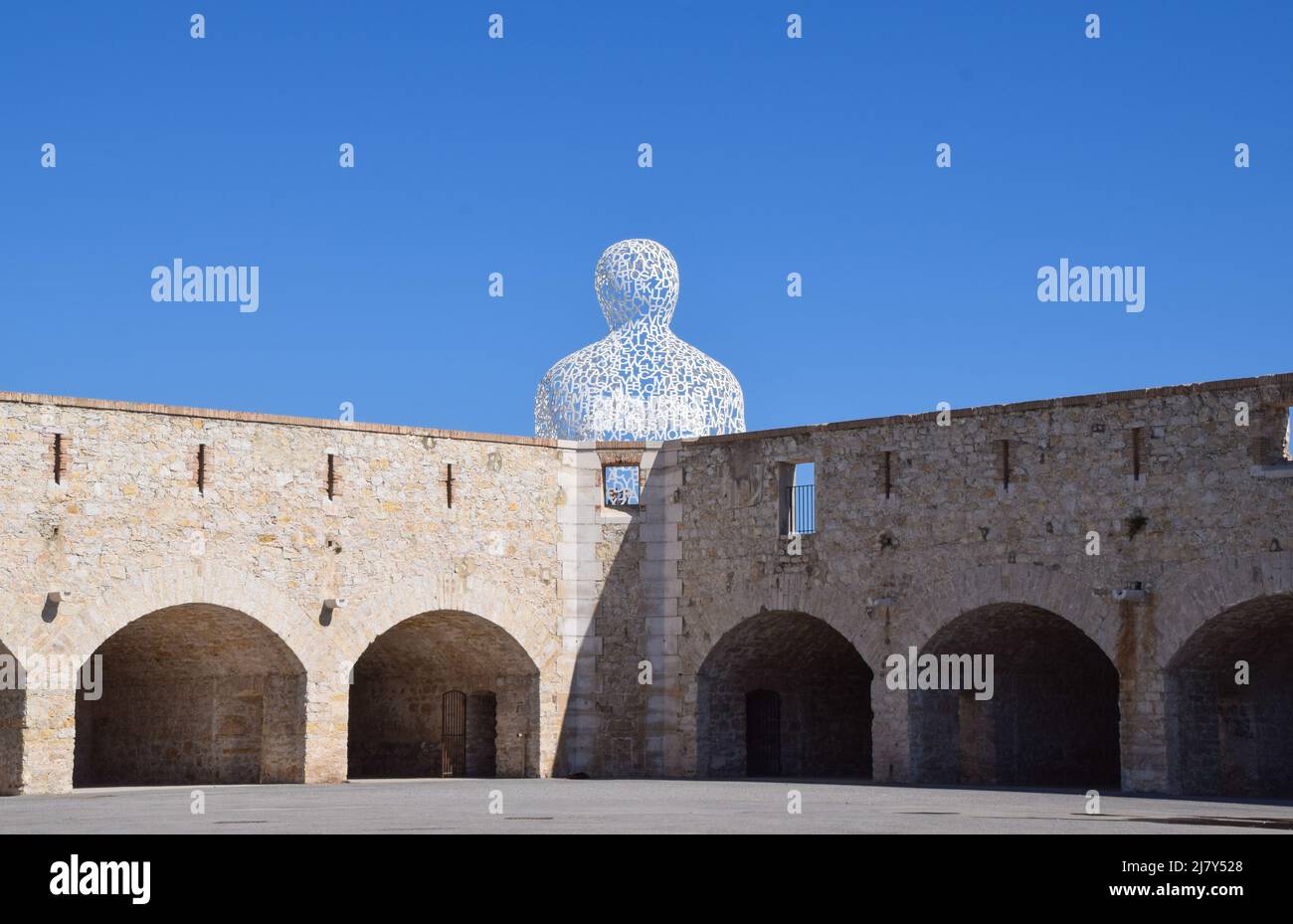 'Le Nomade' sculpture by Jaume Plensa, Antibes, South of France, 2019 ...