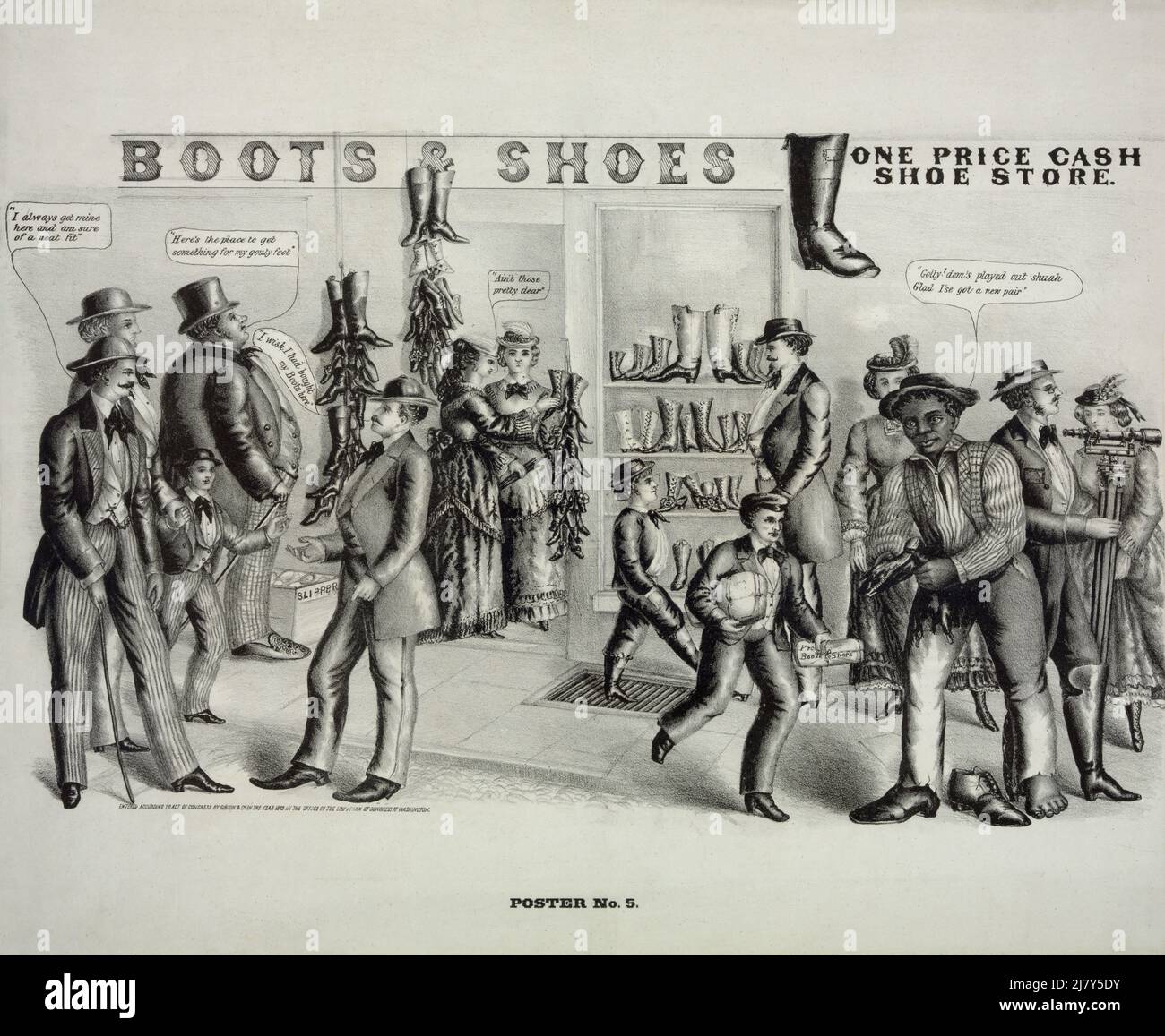 boots & shoes, one price cash shoe store Stock Photo - Alamy