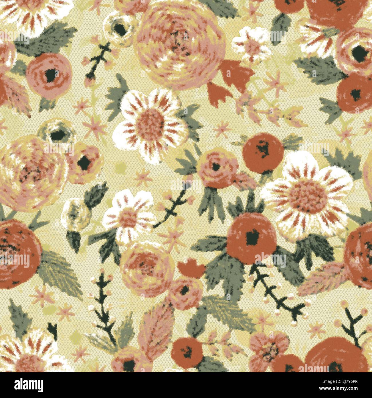 Seamless digital Embroidered Floral pattern in lace background Stock ...