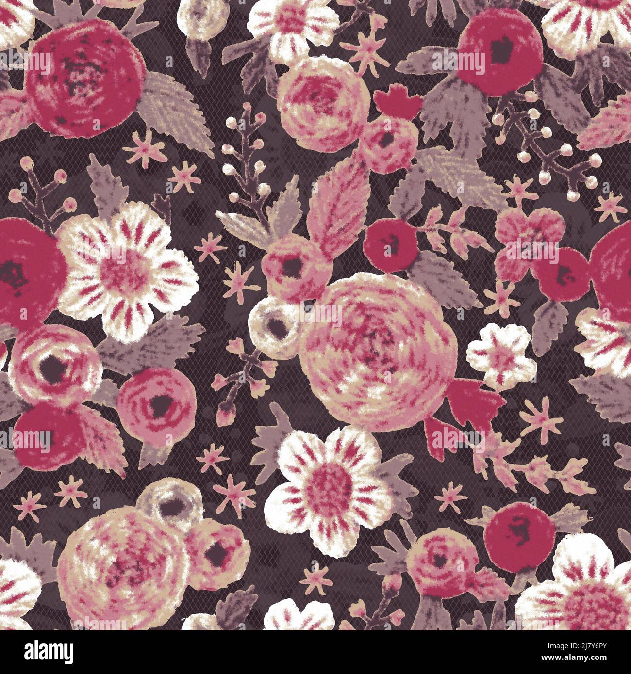 Seamless digital Embroidered Floral pattern in lace background Stock ...