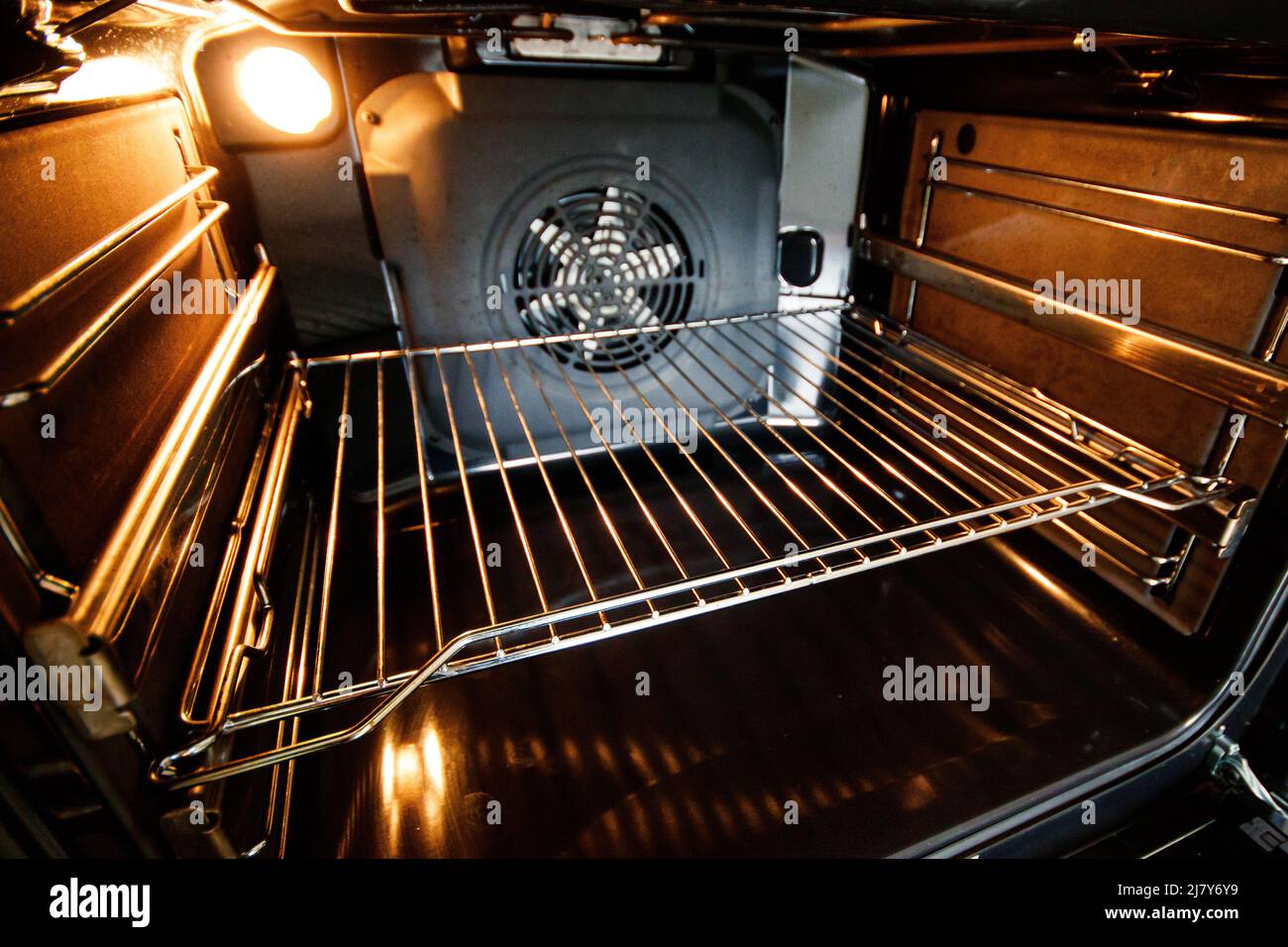 Open oven with forced draft fan and lighting Stock Photo - Alamy