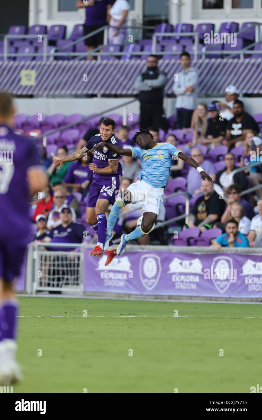 Orlando, FL: Orlando City defender Kyle Smith (24) and Philadelphia ...