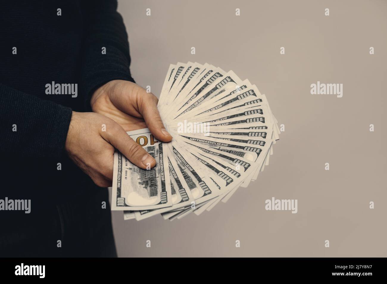 100 dollar bill fan hi-res stock photography and images - Alamy