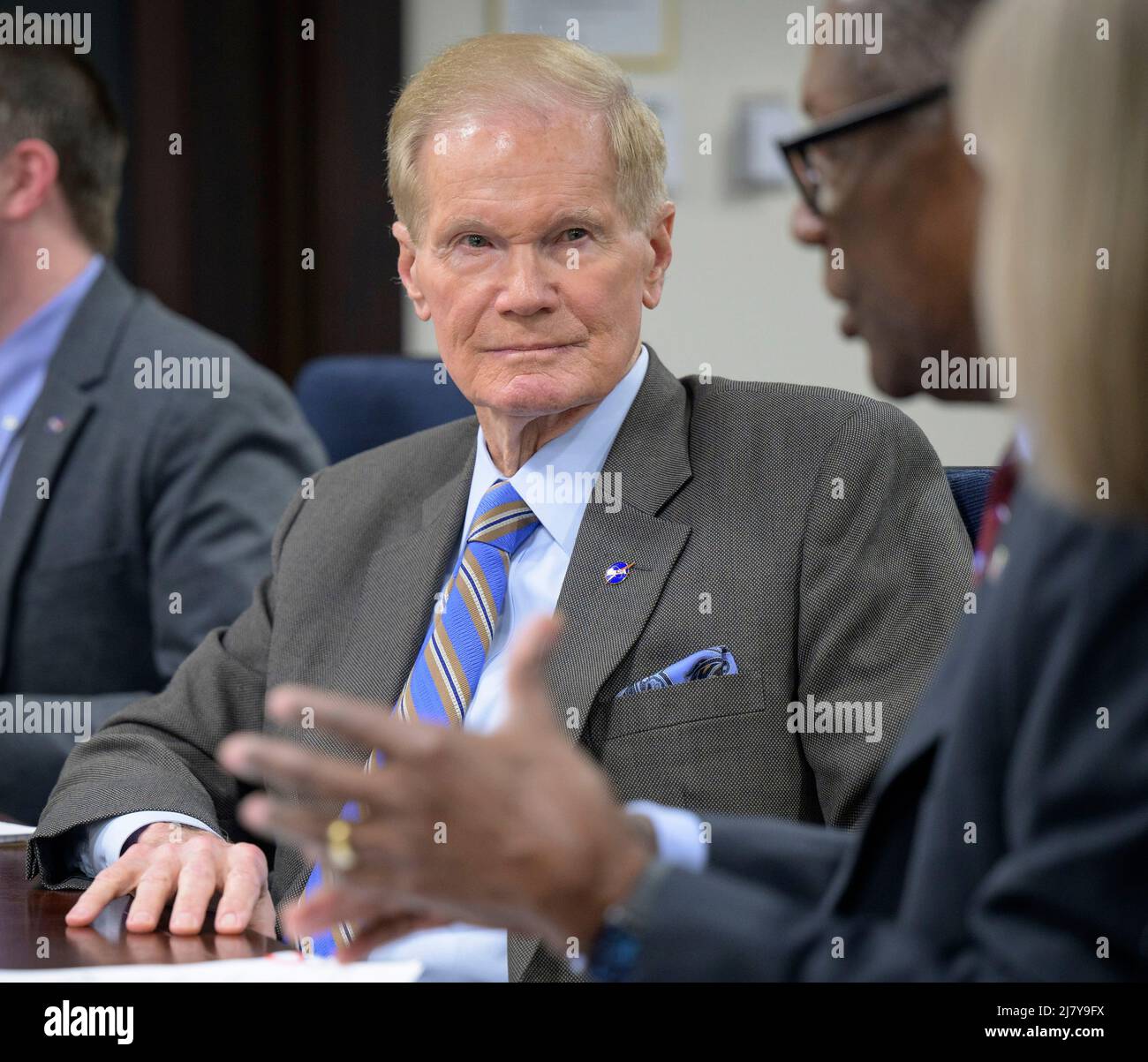 NASA Administrator Bill Nelson, listens to retired Air Force Gen ...