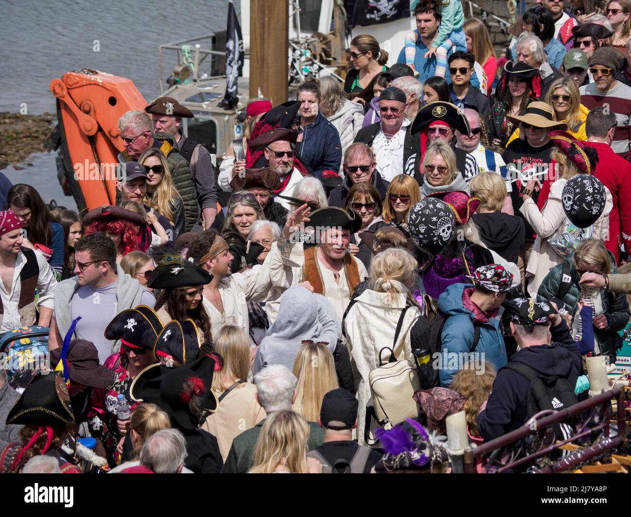 Crowds of people at the Brixham Pirate Festival 2022 Stock Photo - Alamy