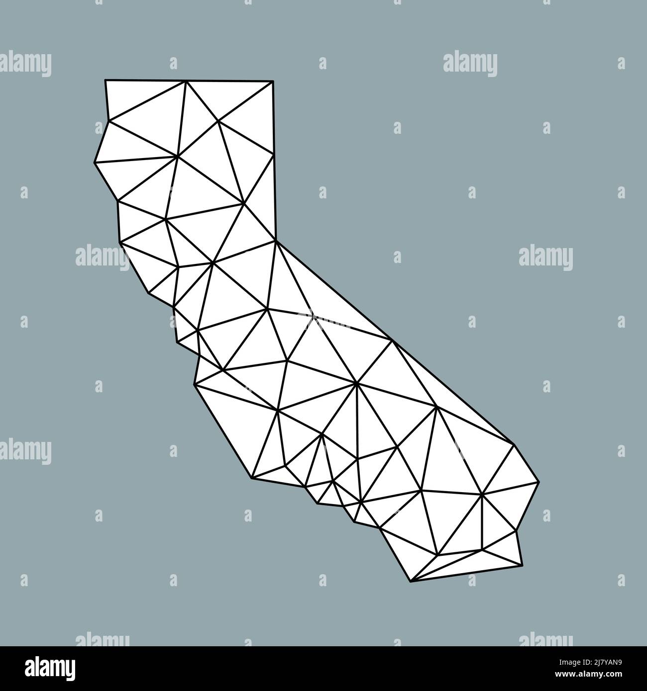 California state simple polygon map. Low poly trendy style vector map ...
