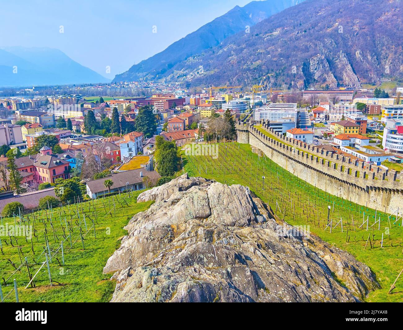 The vineyards at Castelgrande fortress around its in the heart of ...