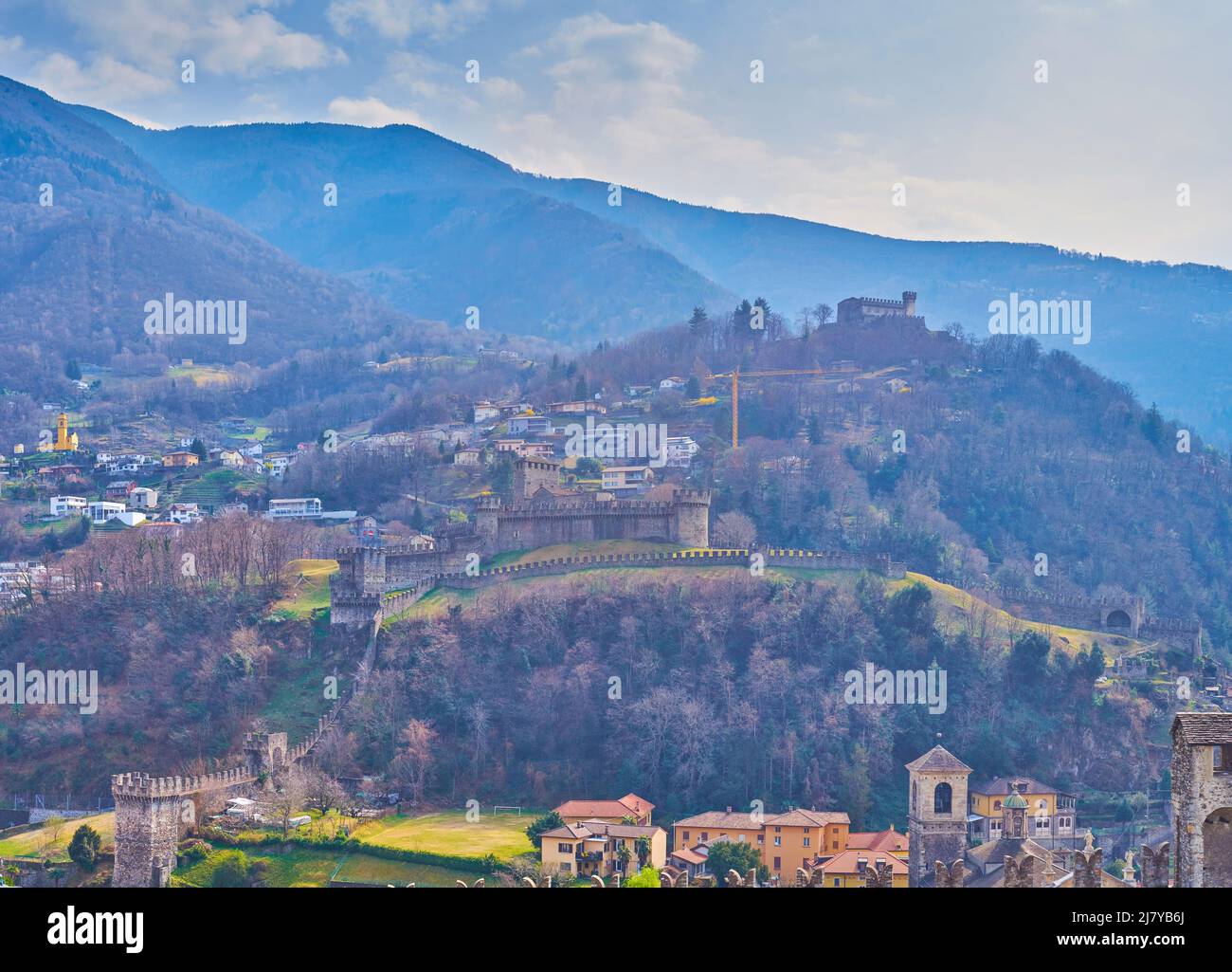 The medieval castles of Bellinzona city, Switzerland Stock Photo - Alamy