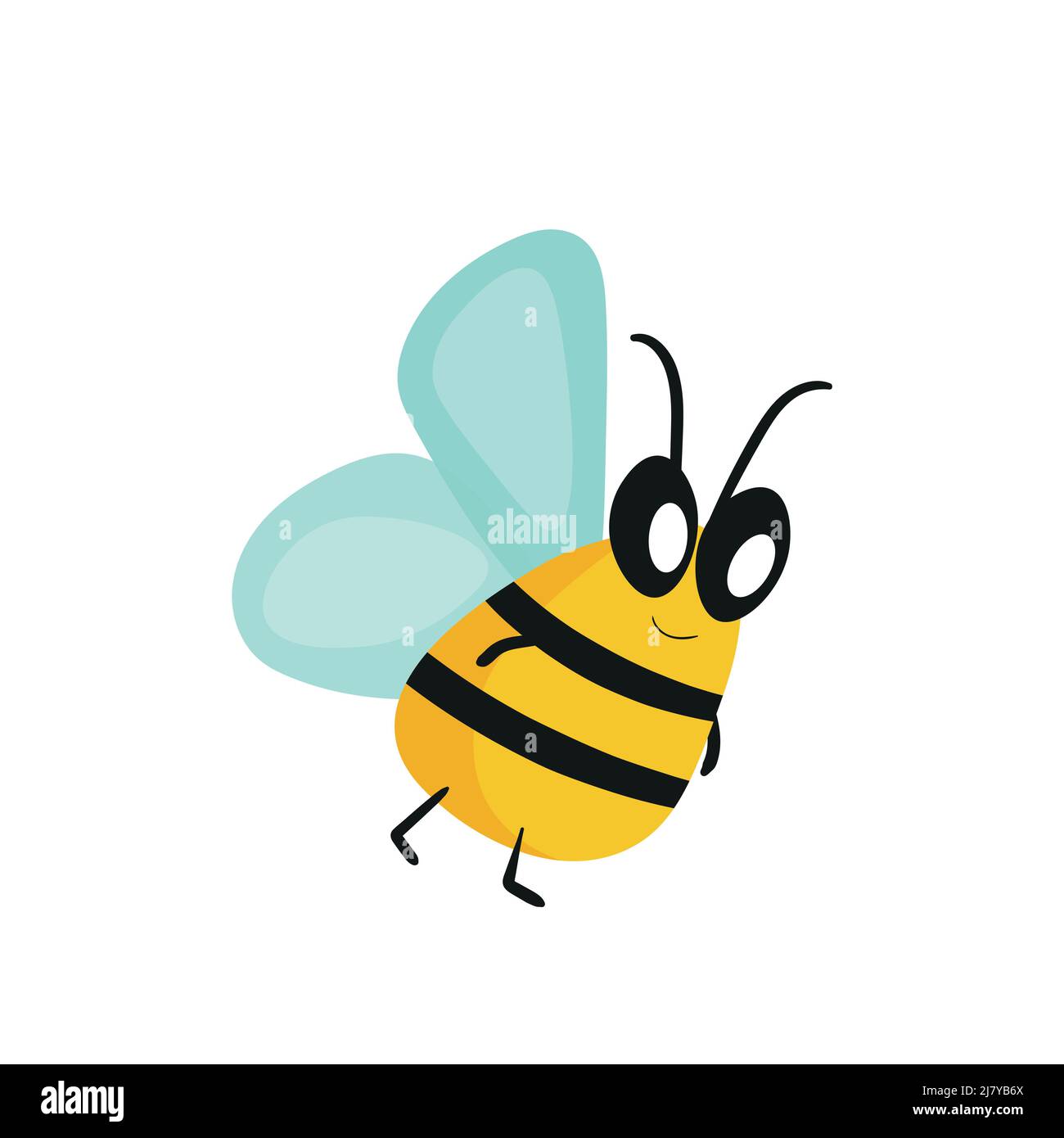 Cartoon bee mascot. A small bees flies. Wasp collection. Vector ...
