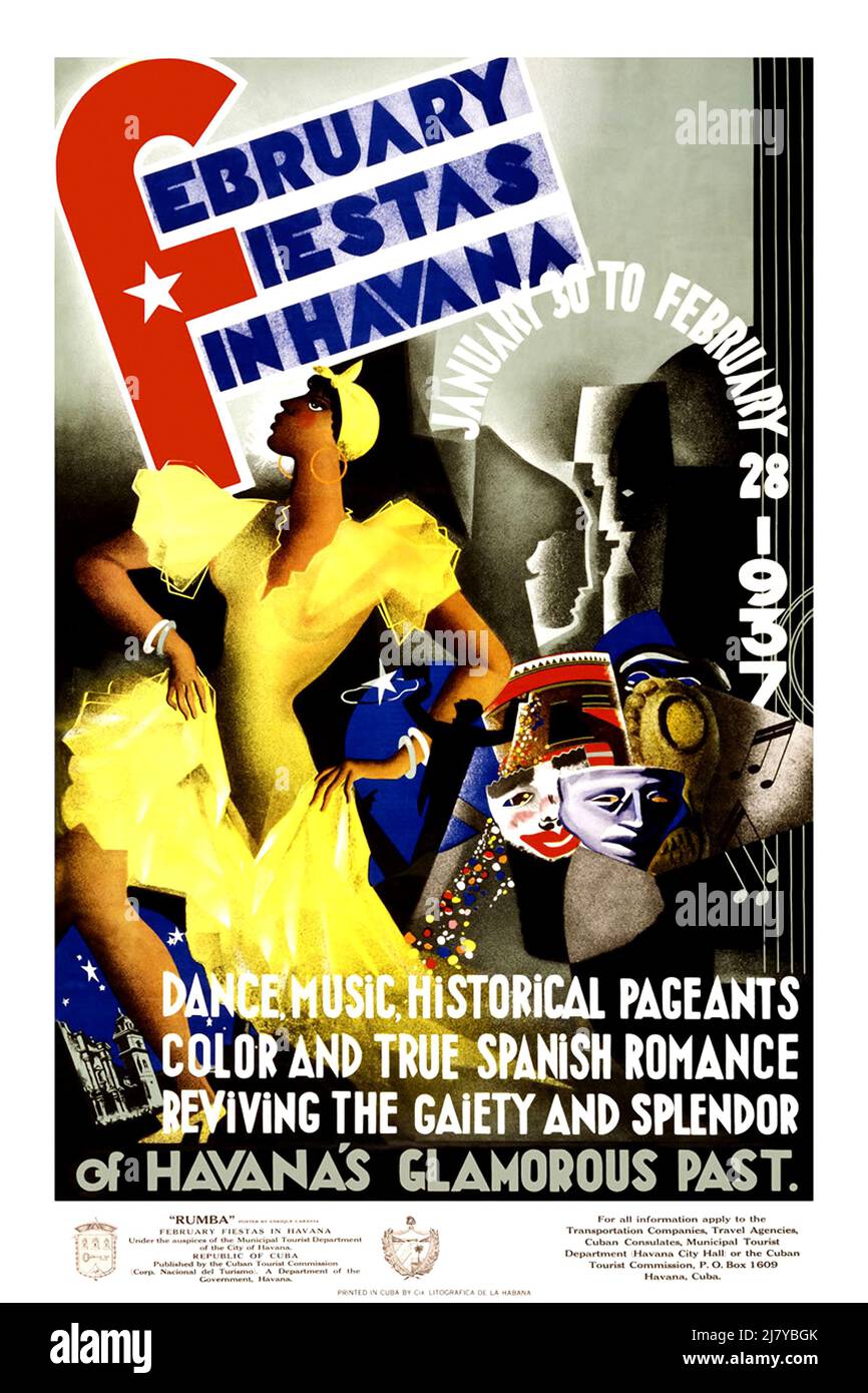 February fiestas in Havana 1937 Stock Photo - Alamy