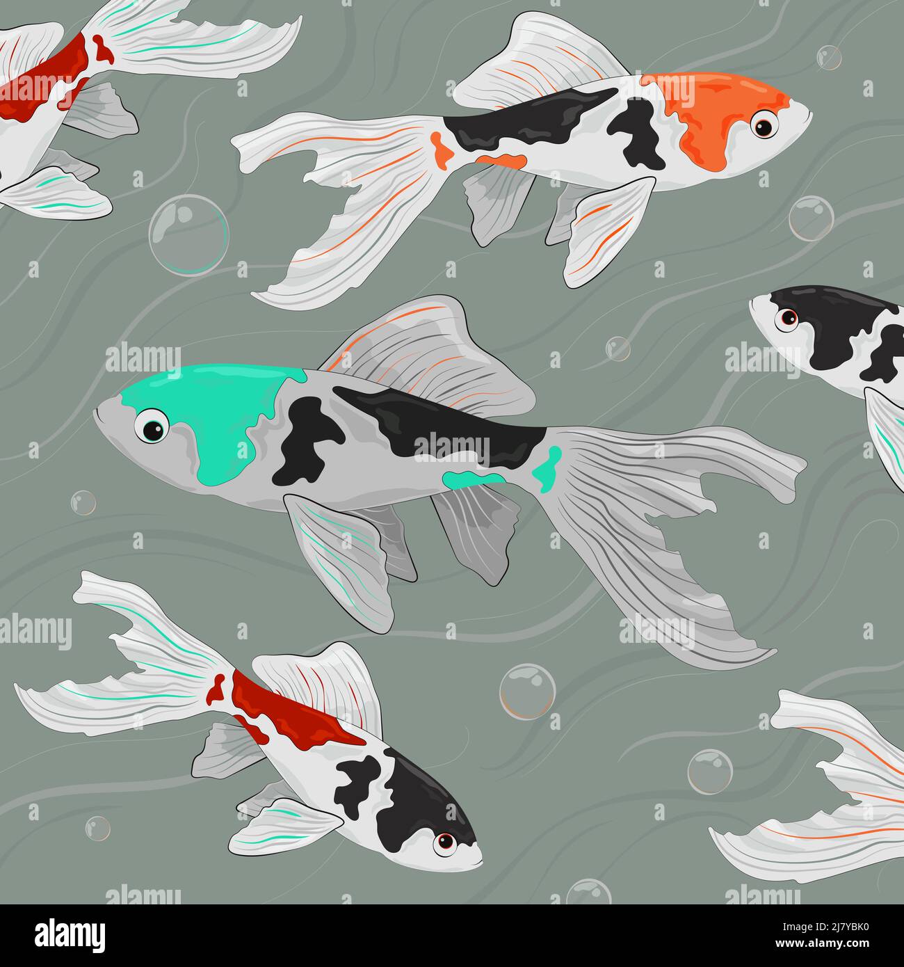Vector illustration with fish in anime style Stock Vector Image & Art ...