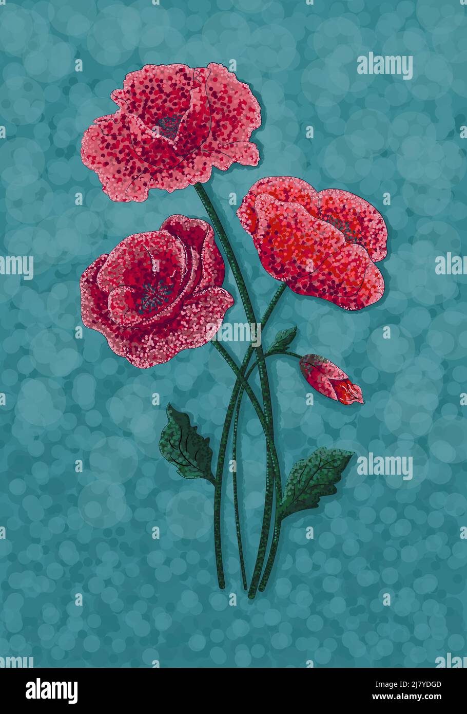 Bouquet poppies red flowers Stock Vector Images - Alamy