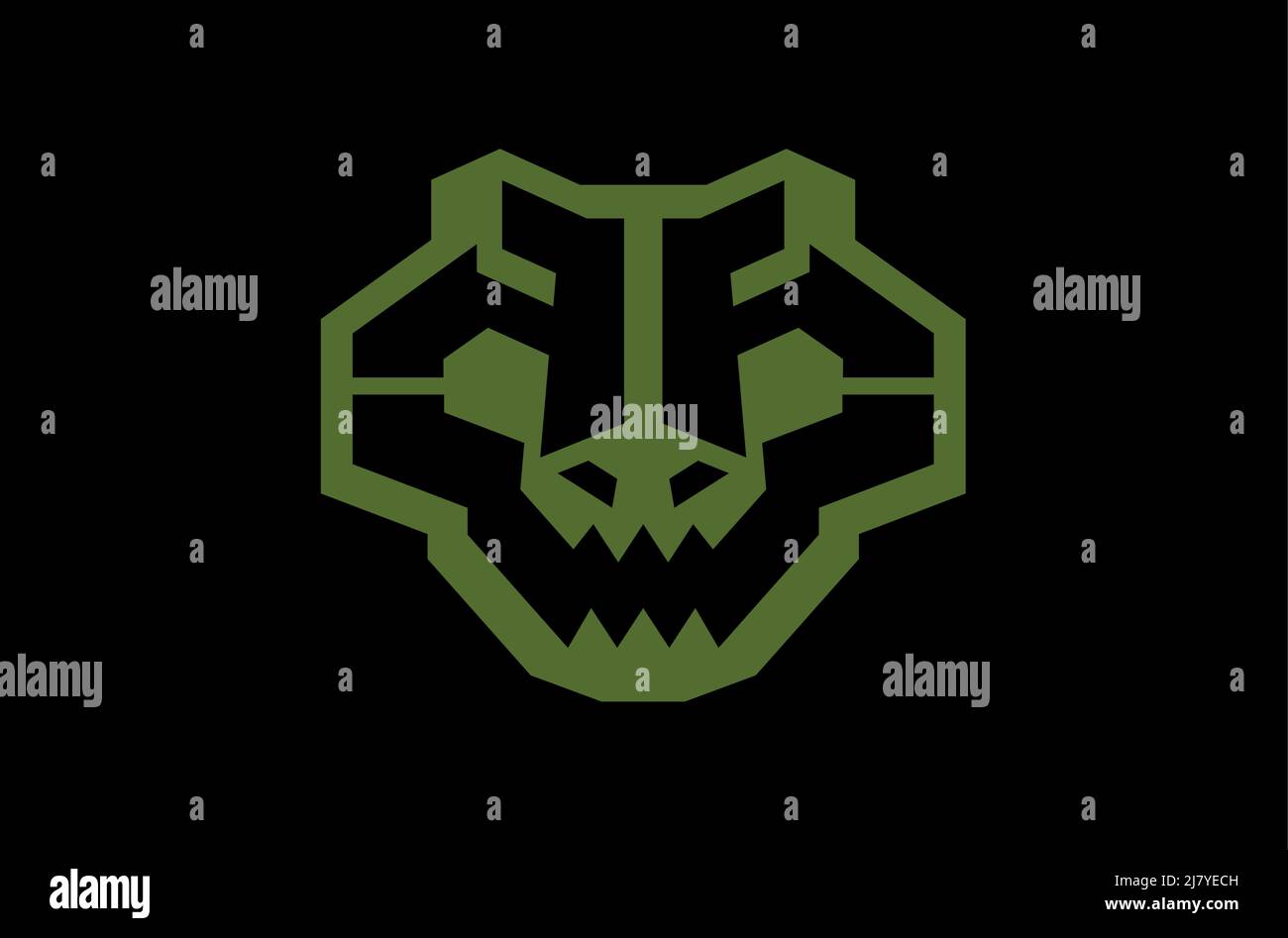Head of Alligator Abstract Design with Tactical Military Style Stock ...