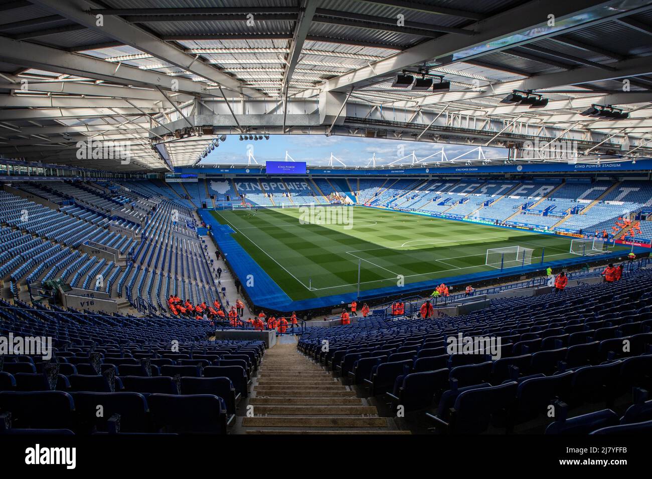 General view inside The King Power Stadium ahead of tonight's game ...