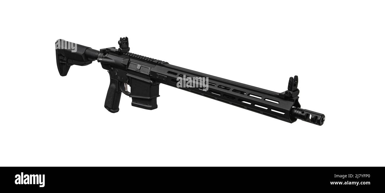 Modern automatic rifle isolated on white background. Weapons for police ...