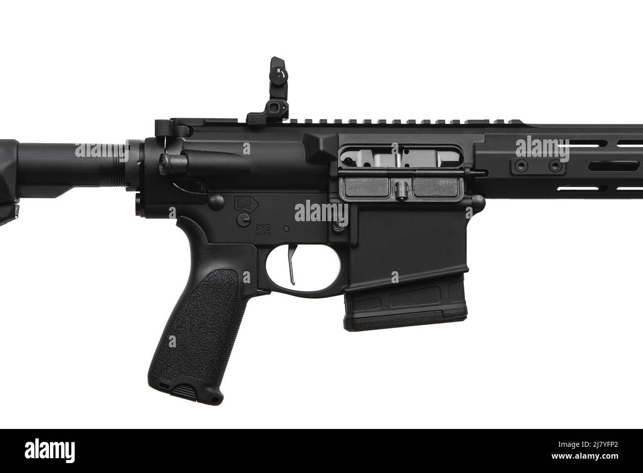 Modern automatic rifle isolated on white background. Weapons for police ...