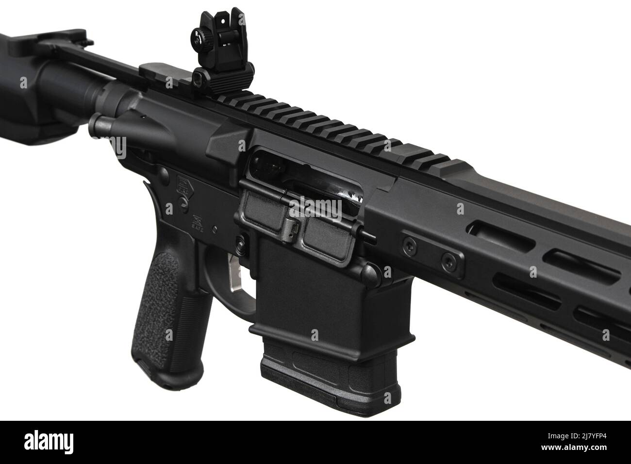 Modern automatic rifle isolated on white background. Weapons for police ...