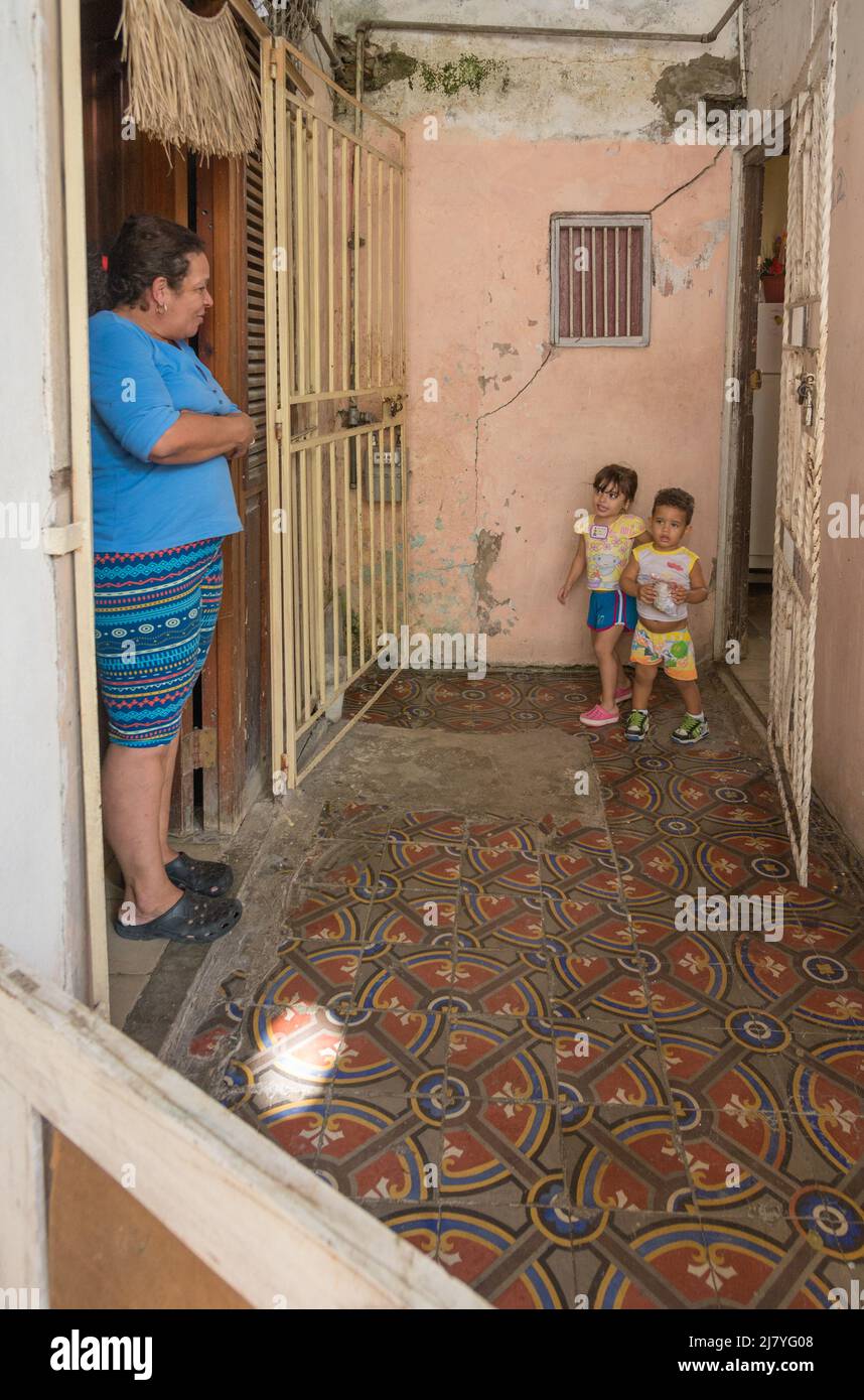 Interior of a home in Havana, Cuba Stock Photo - Alamy