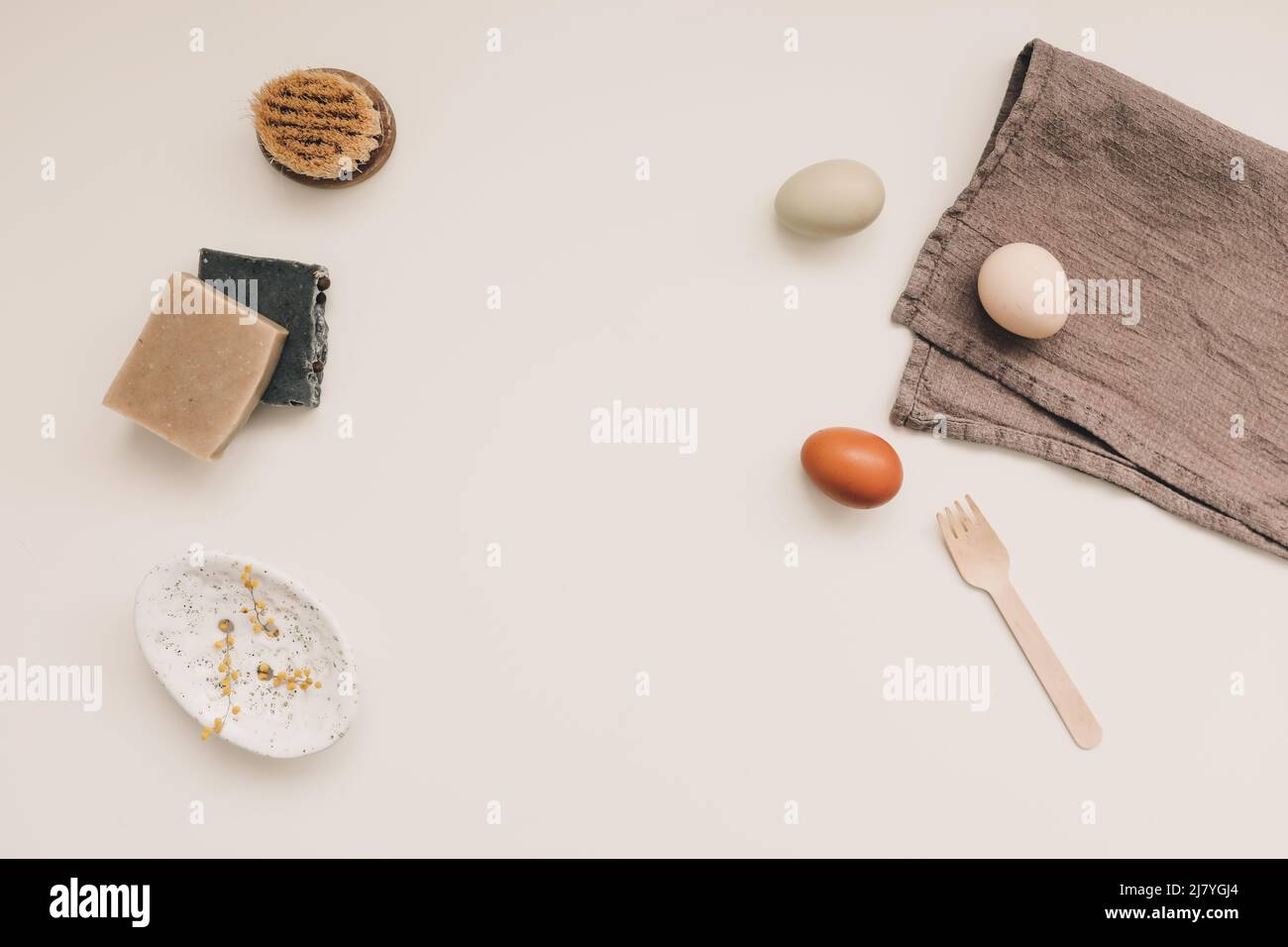 natural hygiene products, home soap, linen towel, eco friendly style ...