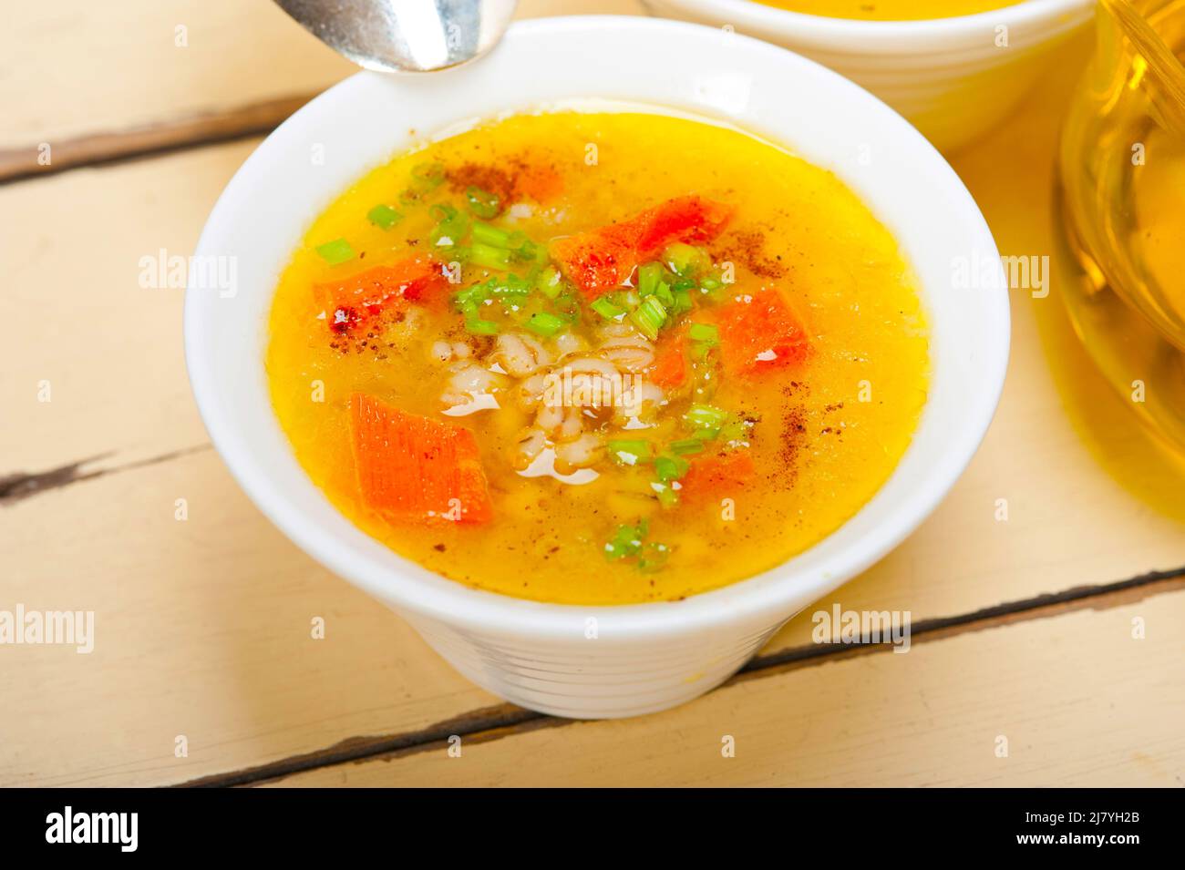 traditional Syrian barley broth soup Aleppo style called talbina or ...