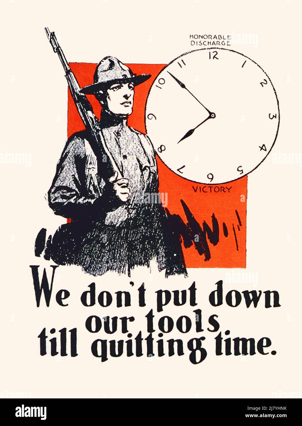 We don't put down our tools till quitting time Stock Photo - Alamy