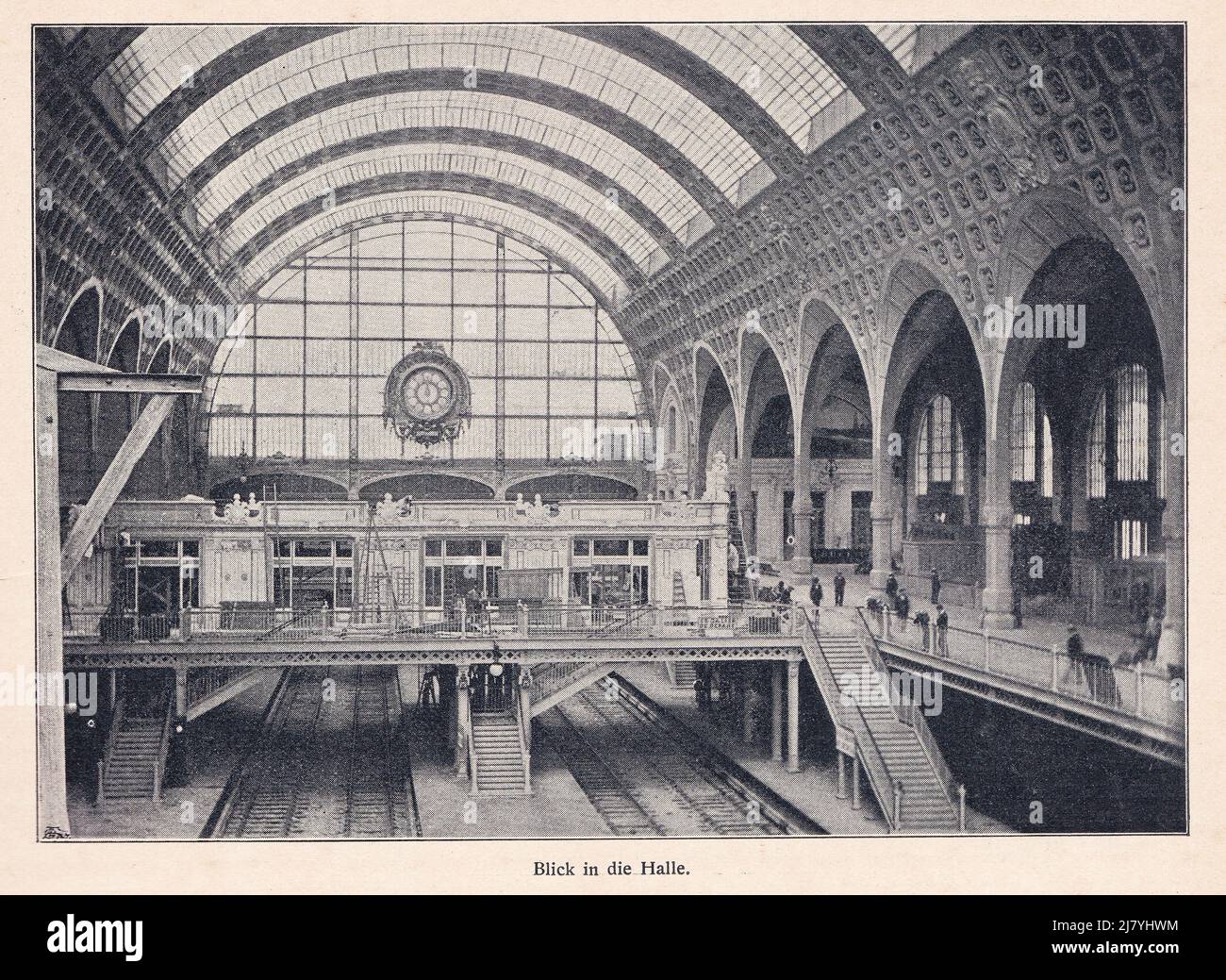 Illustration of the hall Metro Station Palais Royal in Paris 1900 Stock ...