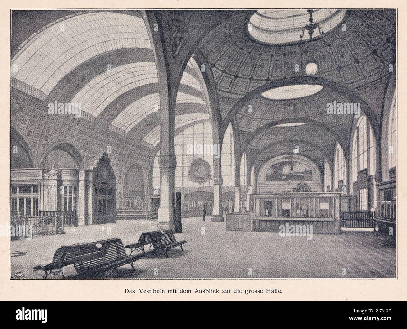 Illustration of the vestibule with great hall Metro Station Palais ...