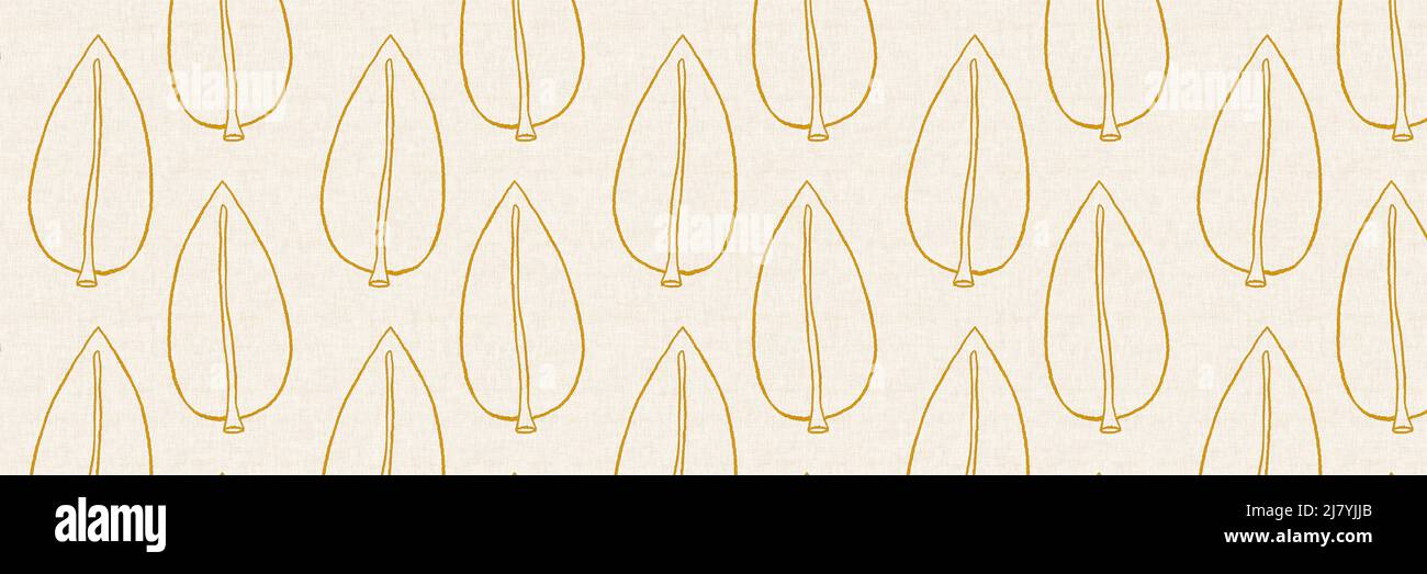 Gender neutral foliage leaf seamless raster border. Simple whimsical 2 ...