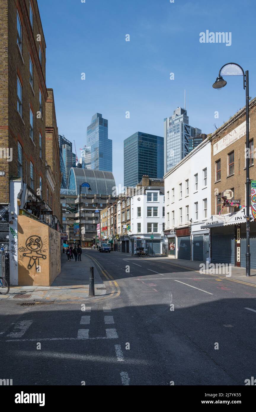 View along Wentworth Street contrasting the modern high rise office ...